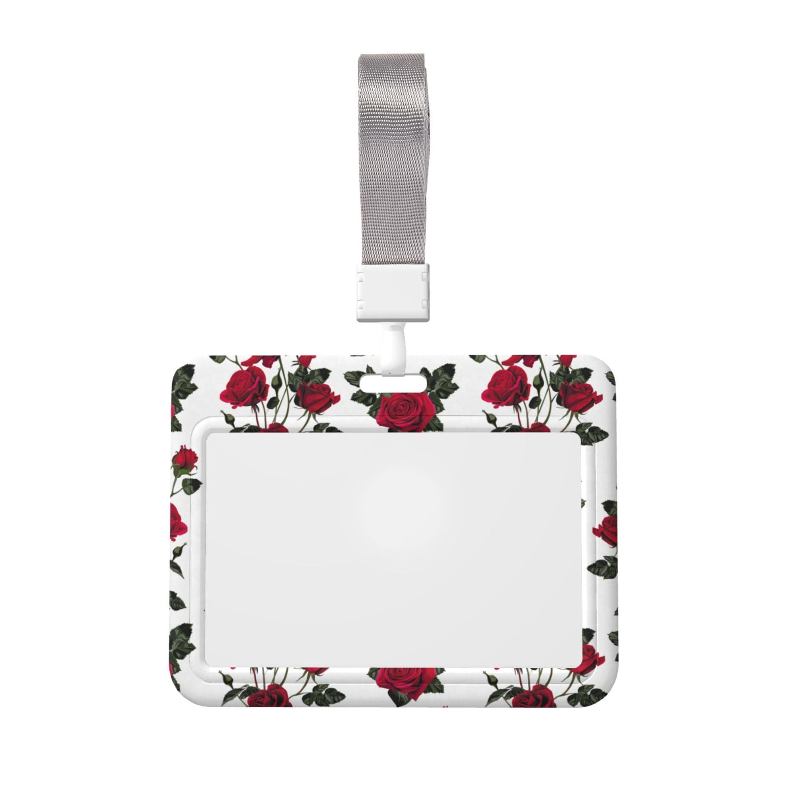 Zufioo Rose Flowers Print Work Badge Protective Case, Waterproof ...