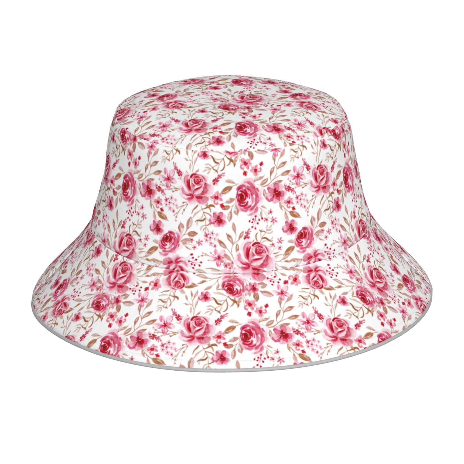 Zufioo Rose Flowers Waterproof Reflective Holographic Bucket Hat,Men ...