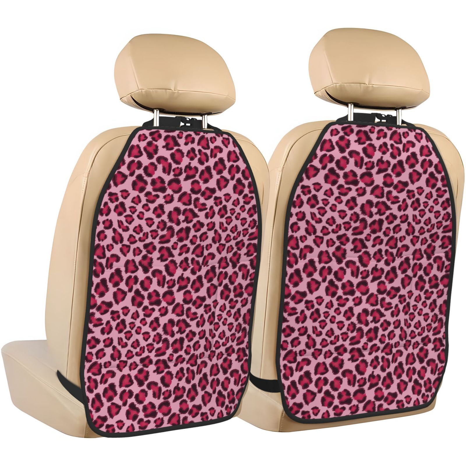 Zufioo Rose Leopard Print for Car Seat Kick-Proof Storage Pads 2 Pack ...