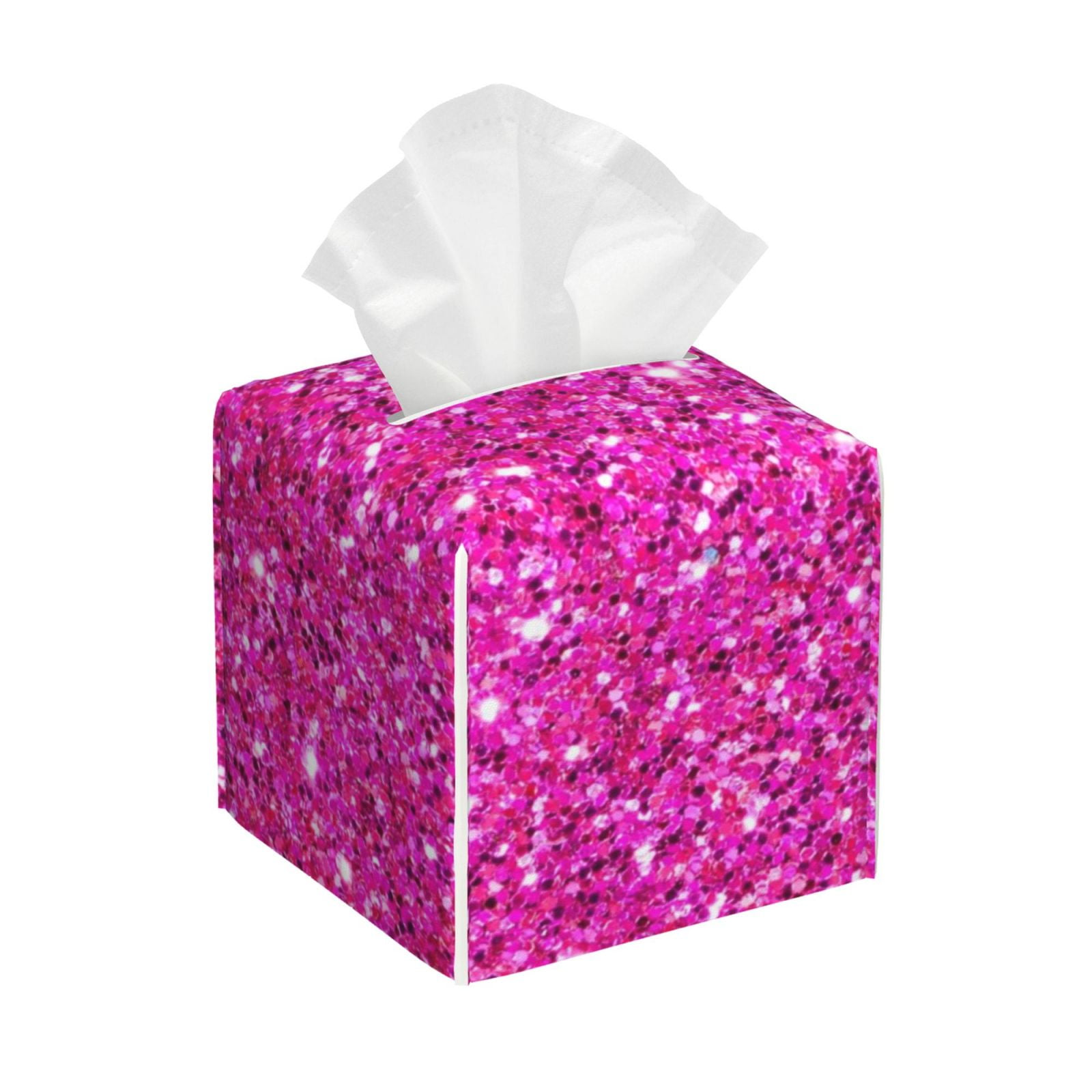 Zufioo Rose Red Glitter Tissue Box Cover, Tissue Box Cover Holder ...