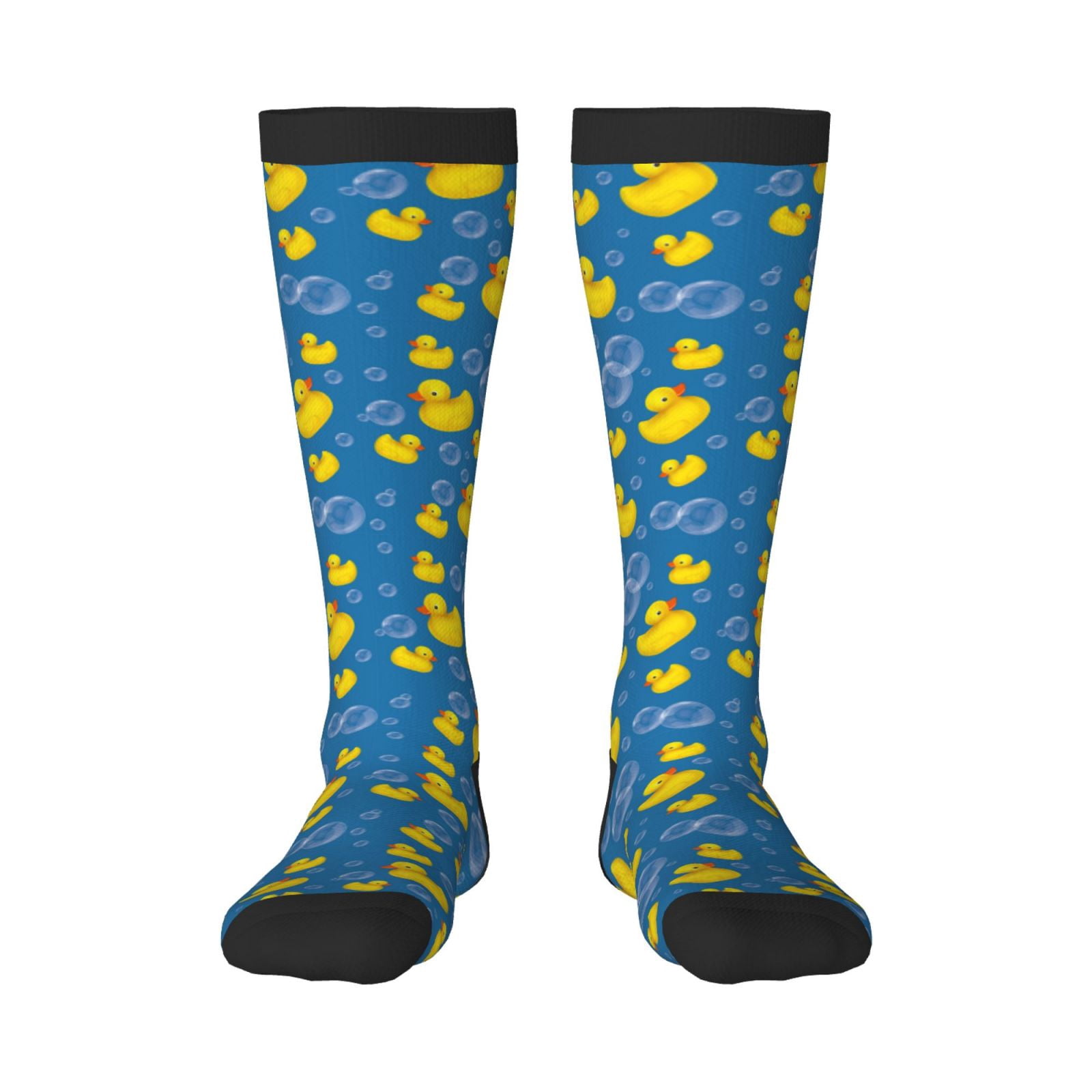 Zufioo Rubber Duck Print Long High Thigh Socks Knee-High Warm Stocking ...