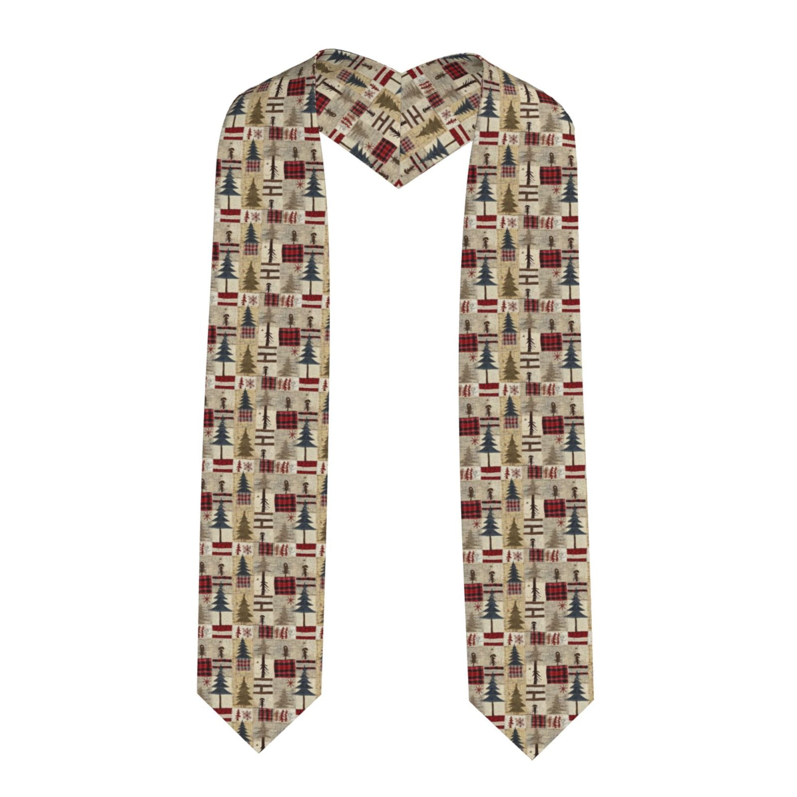 Zufioo Rustic Plaid Forest Lodge Print Graduation Shawl Ribbon ...