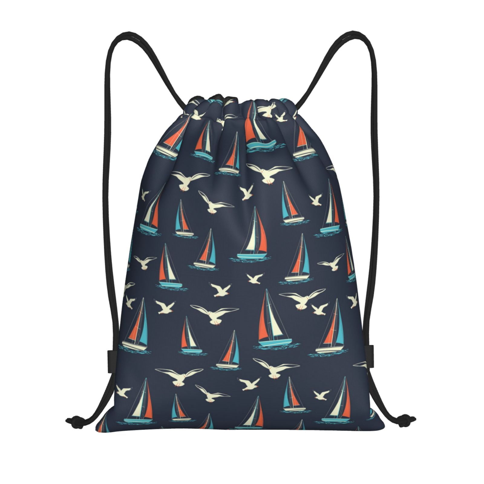 Zufioo Sailboat And Seagull Sports Cinch Sack Gym String Bags Machine ...