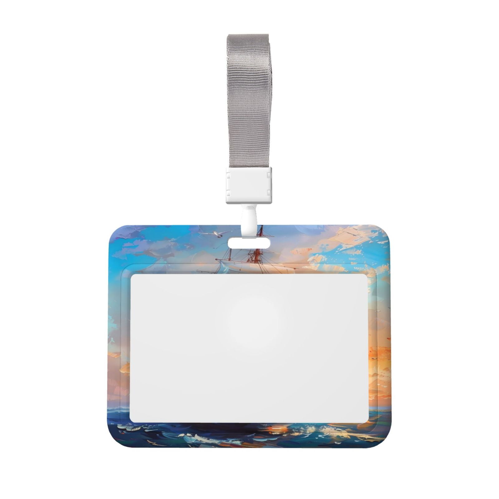 Zufioo Sailing Ship Ocean Sunset Print Work Badge Protective Case ...