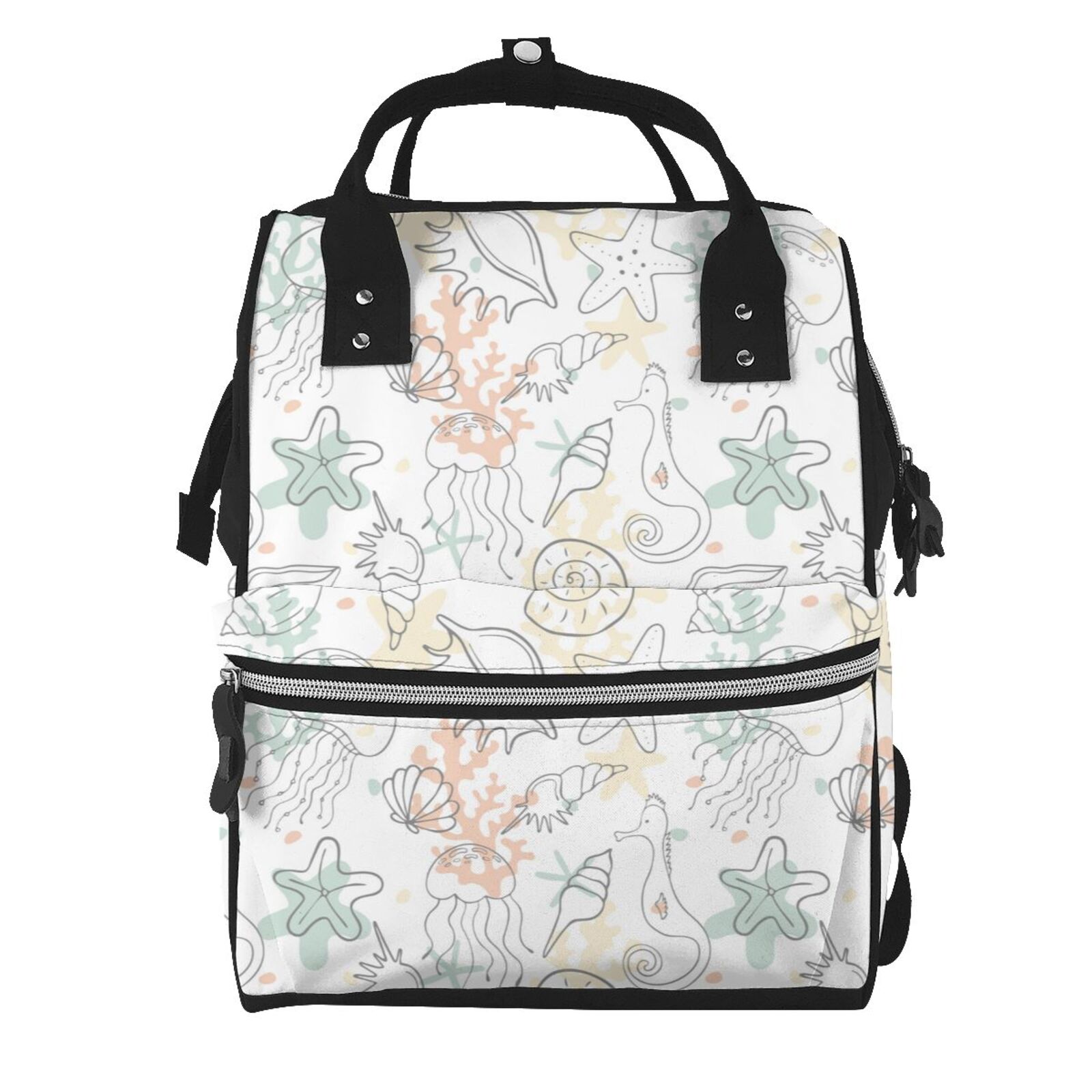 Zufioo Sea Animals Print Large capacity mommy bag, diaper bag ...