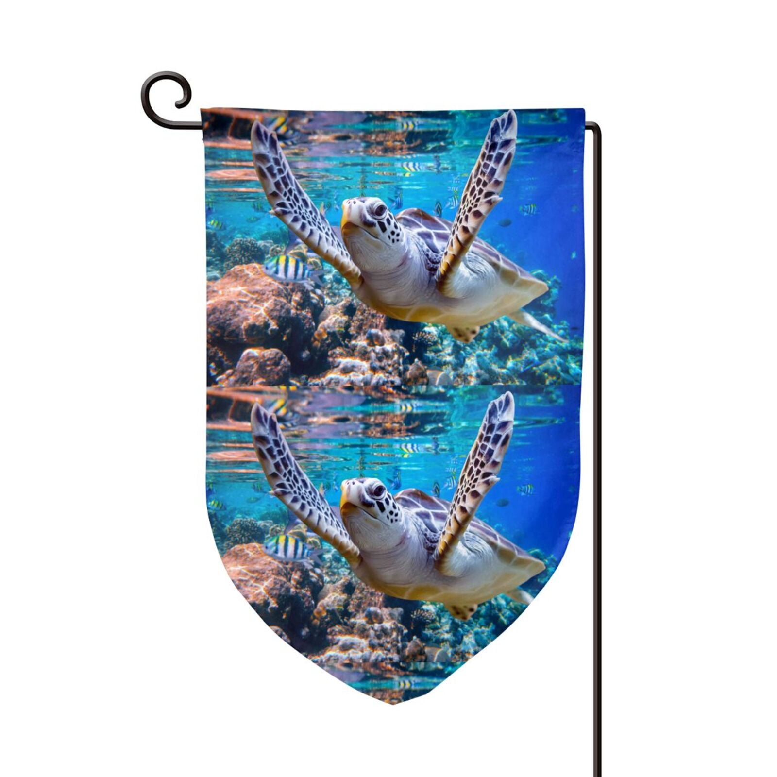 Zufioo Sea Turtle Swims Print Garden Decoration Flags, Sun-resistant ...