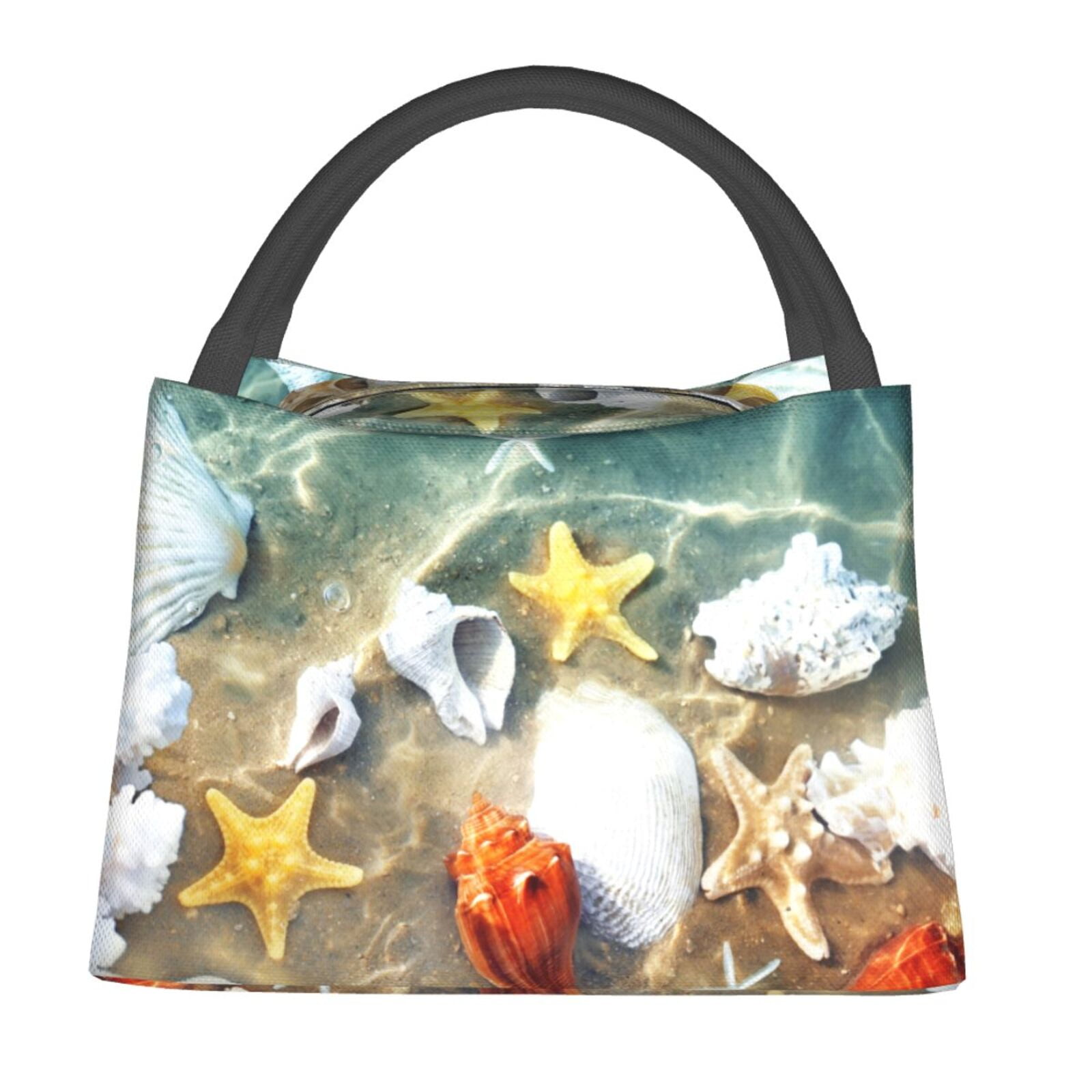 Zufioo Seashell On The Beach Insulated Reusable Grocery Bags,Cooler Bag ...