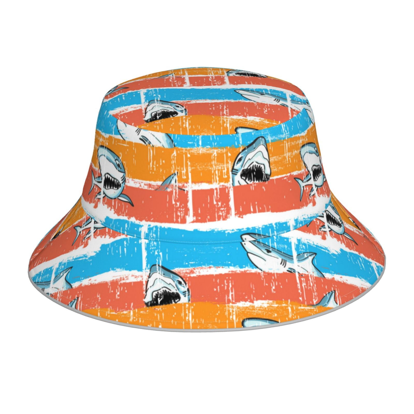 Zufioo Shark On Line Waterproof Reflective Holographic Bucket Hat,Men ...