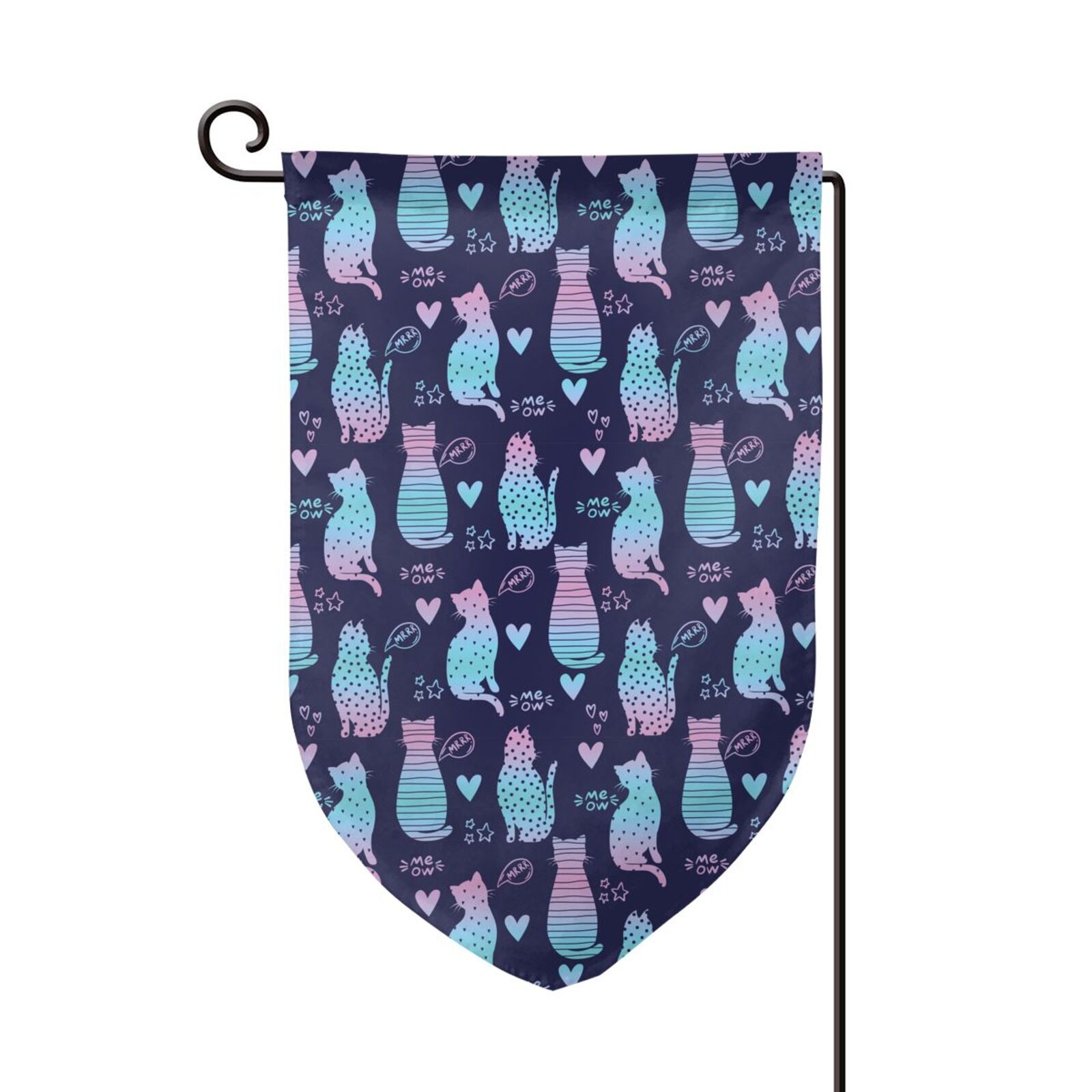 Zufioo Silhouette Cats Print Garden Decoration Flags, Sun-resistant and ...