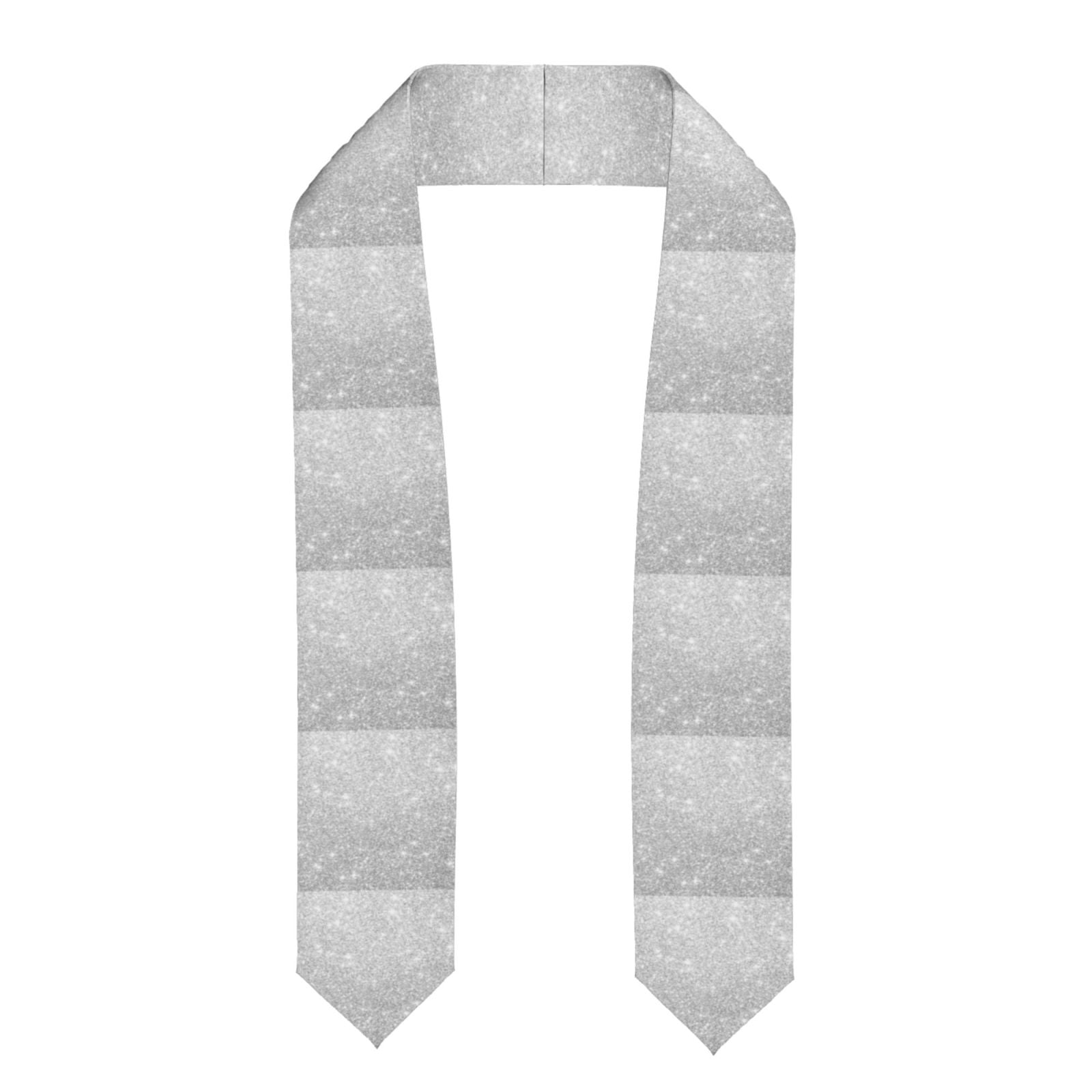 Zufioo Silver Glitter Print Graduation Shawl Ribbon, Graduation Ribbon ...