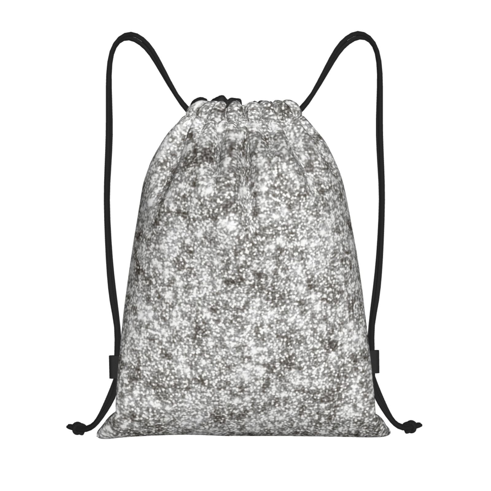 Zufioo Silver Glitter Sports Cinch Sack Gym String Bags Machine ...