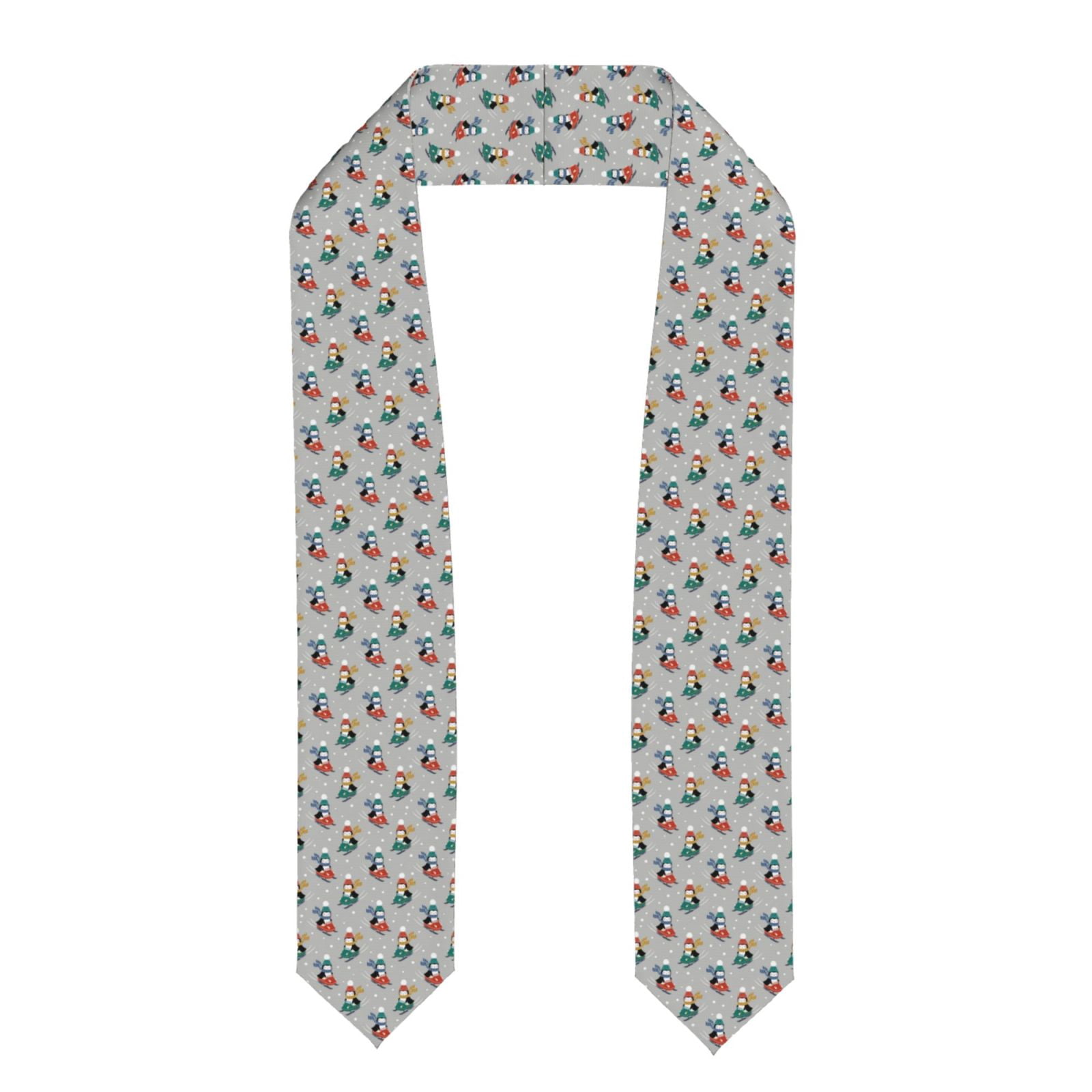 Zufioo Skiing penguin Print Graduation Shawl Ribbon, Graduation Ribbon ...