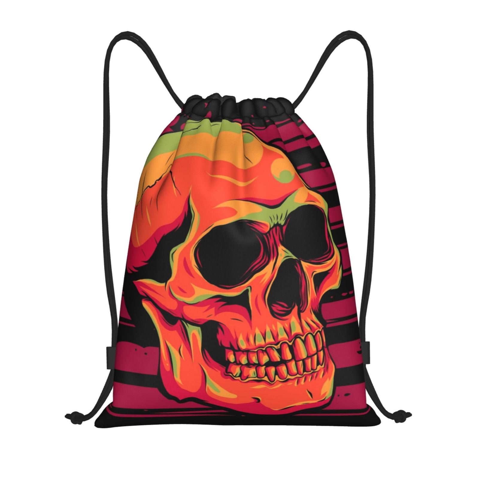 Zufioo Skull And Flag Usa Sports Cinch Sack Gym String Bags Machine ...