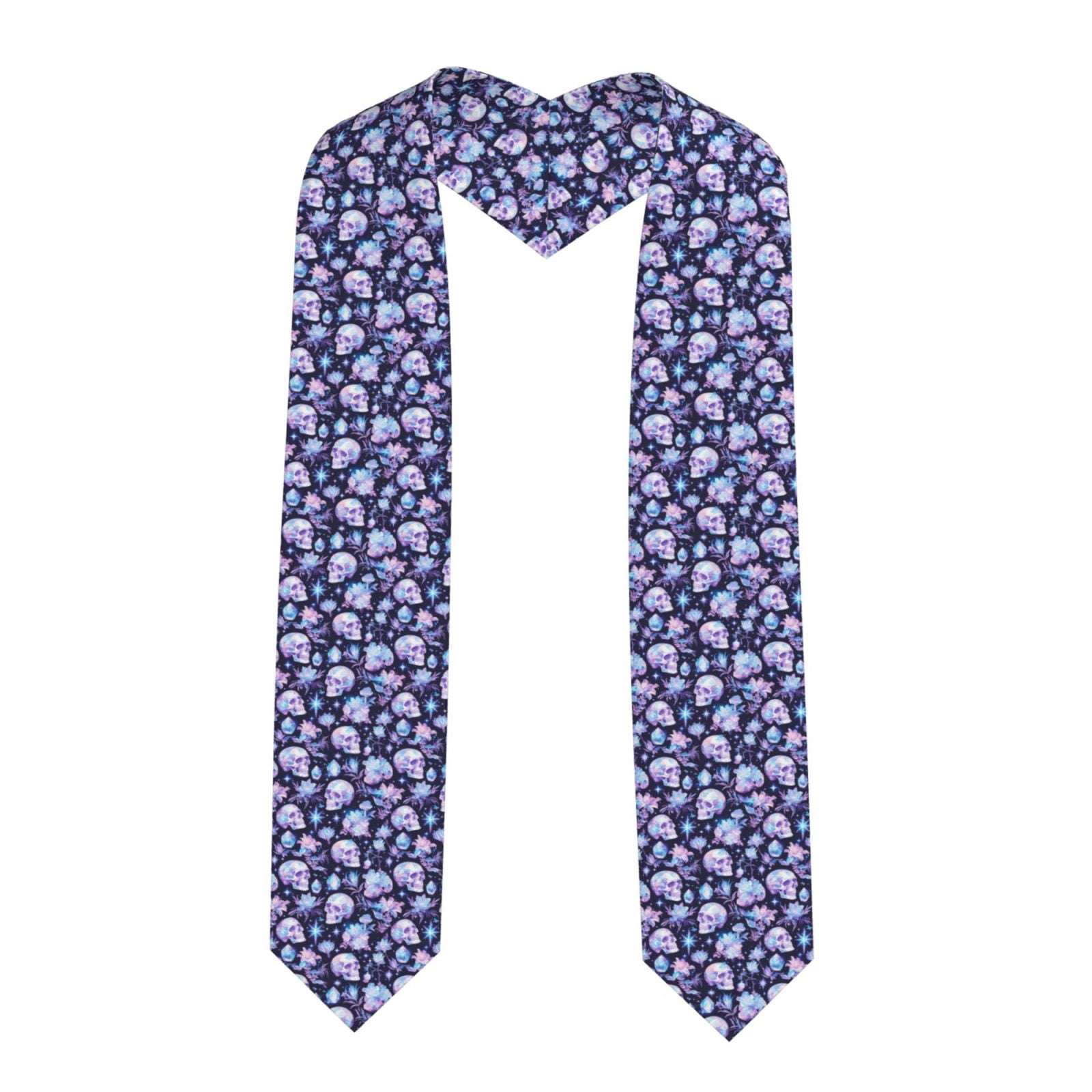 Zufioo Skull crystal flower Print Graduation Shawl Ribbon, Graduation ...