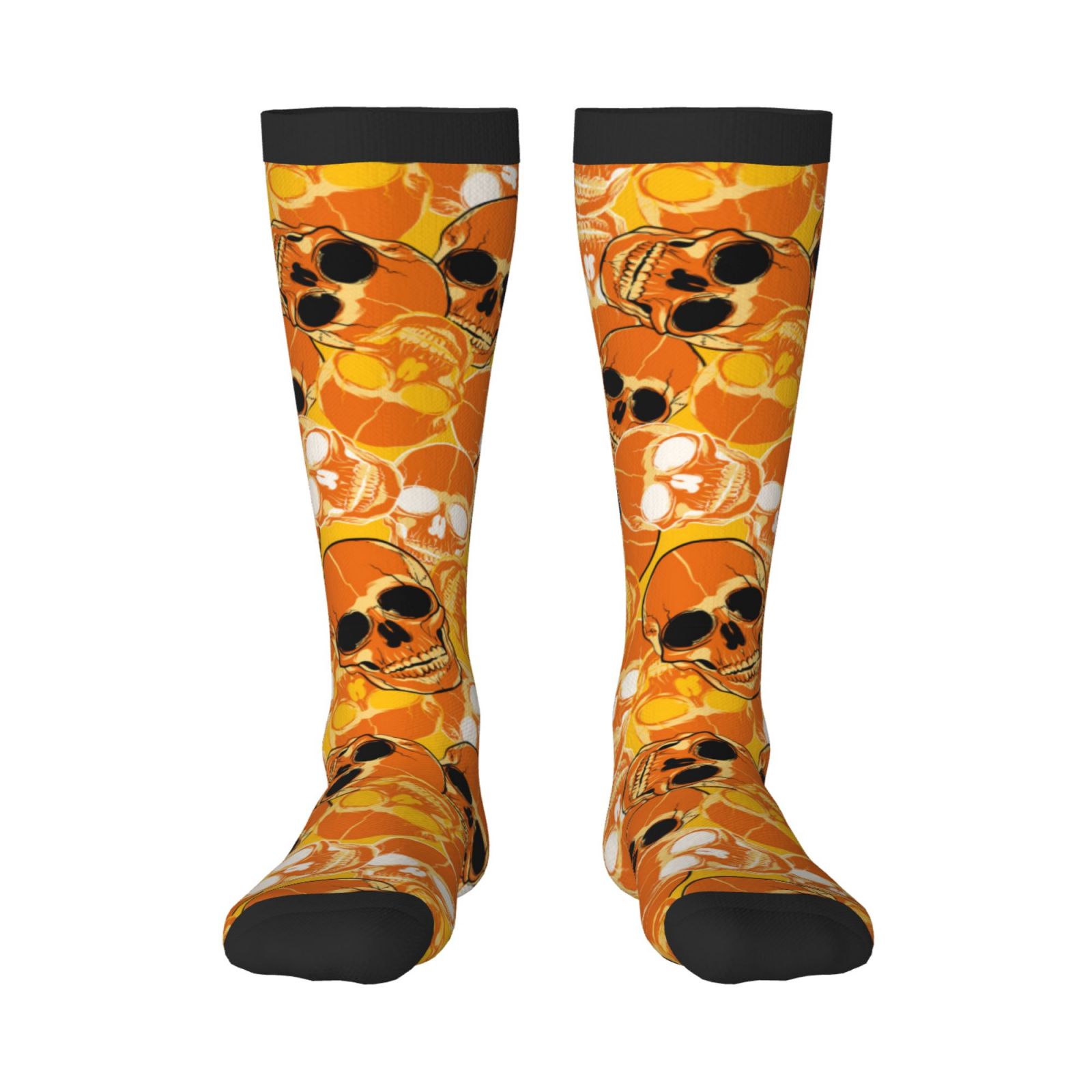 Zufioo Skulls Print Long High Thigh Socks Knee-High Warm Stocking Women Boot Sock Leg Warmer ...