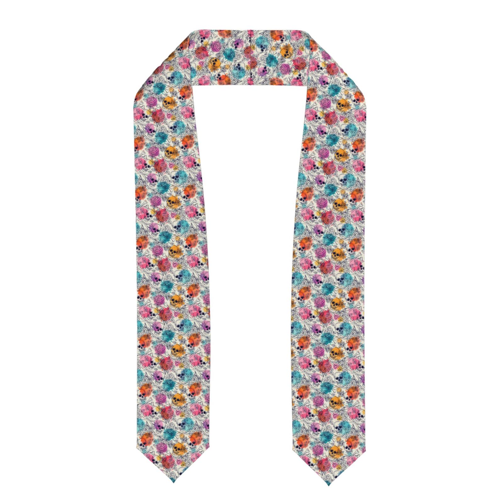 Zufioo Skulls and Roses Print Graduation Shawl Ribbon, Graduation ...