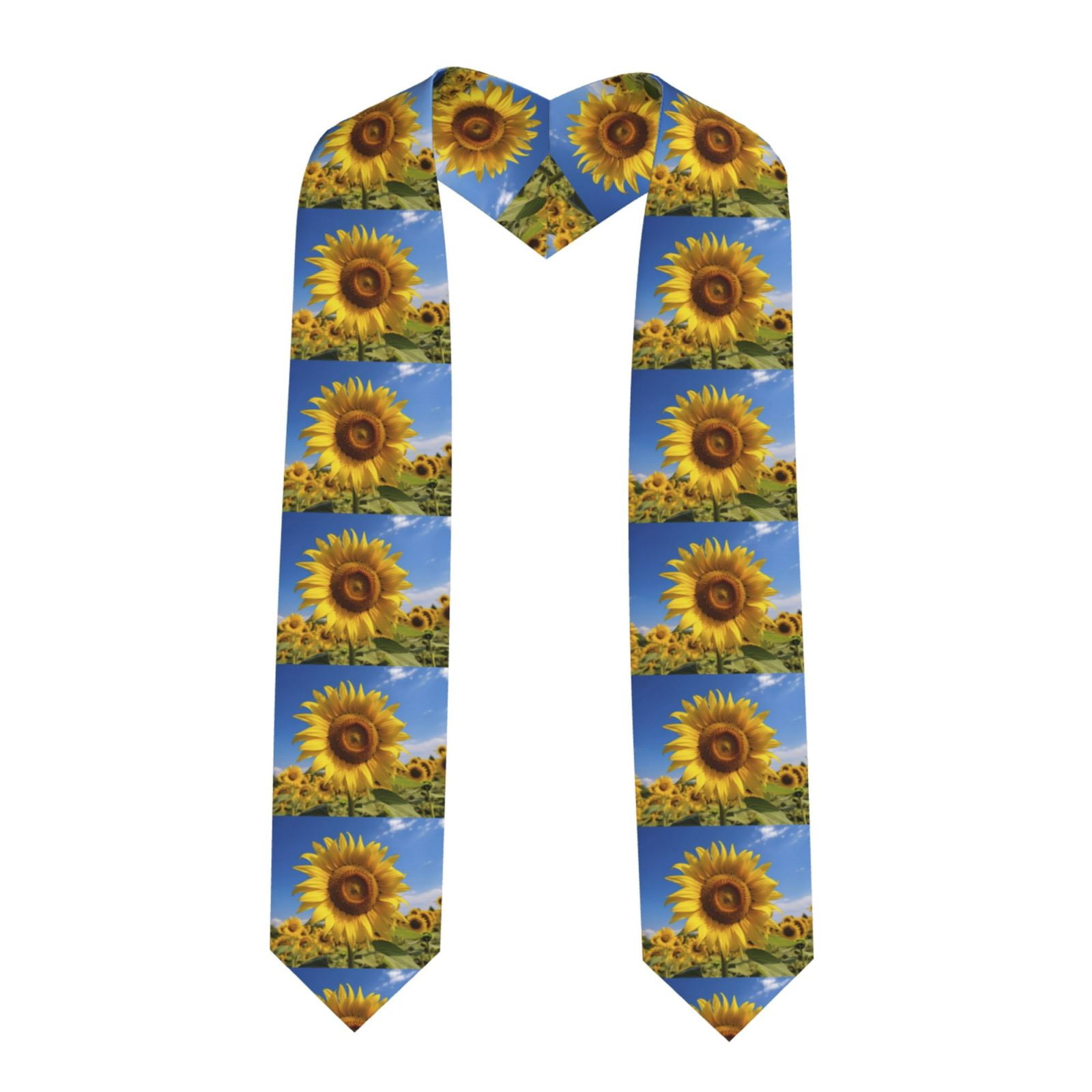 Zufioo Sky Golden Sunflower Field A Print Graduation Shawl Ribbon ...