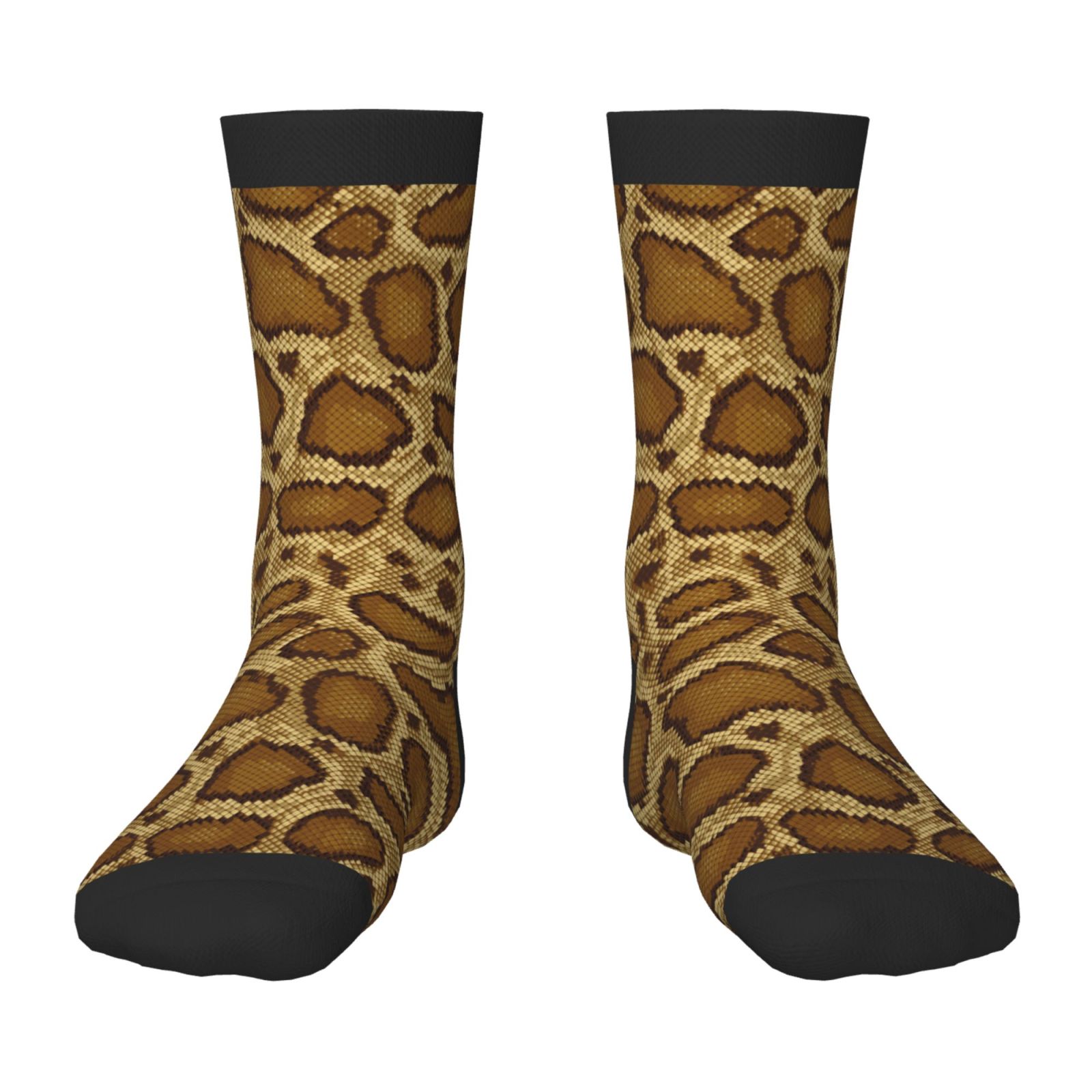 Zufioo Snake Skin Print Children's Mid-tube Socks, Contrast Color High ...
