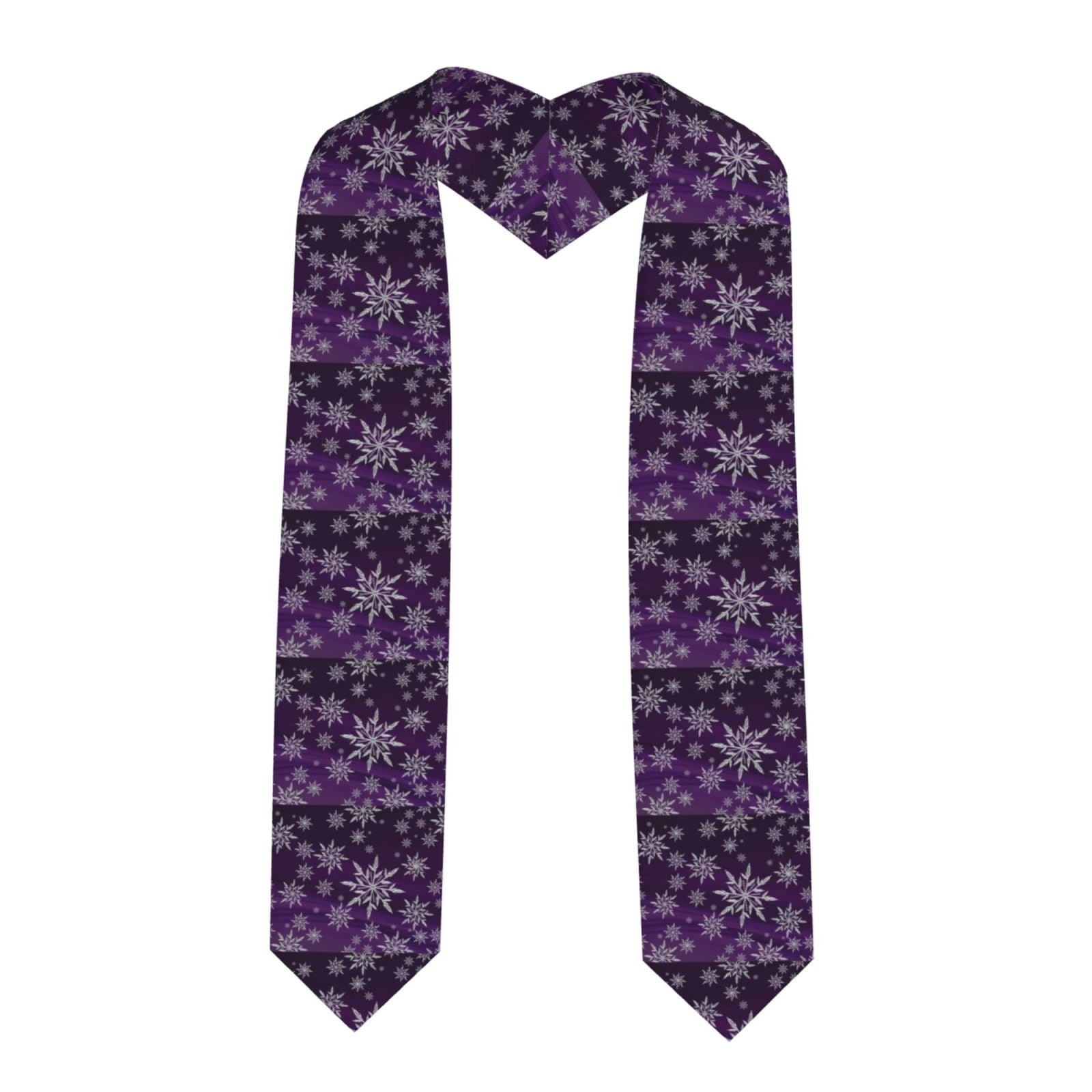Zufioo Snowflake Gradient Purple Print Graduation Shawl Ribbon ...