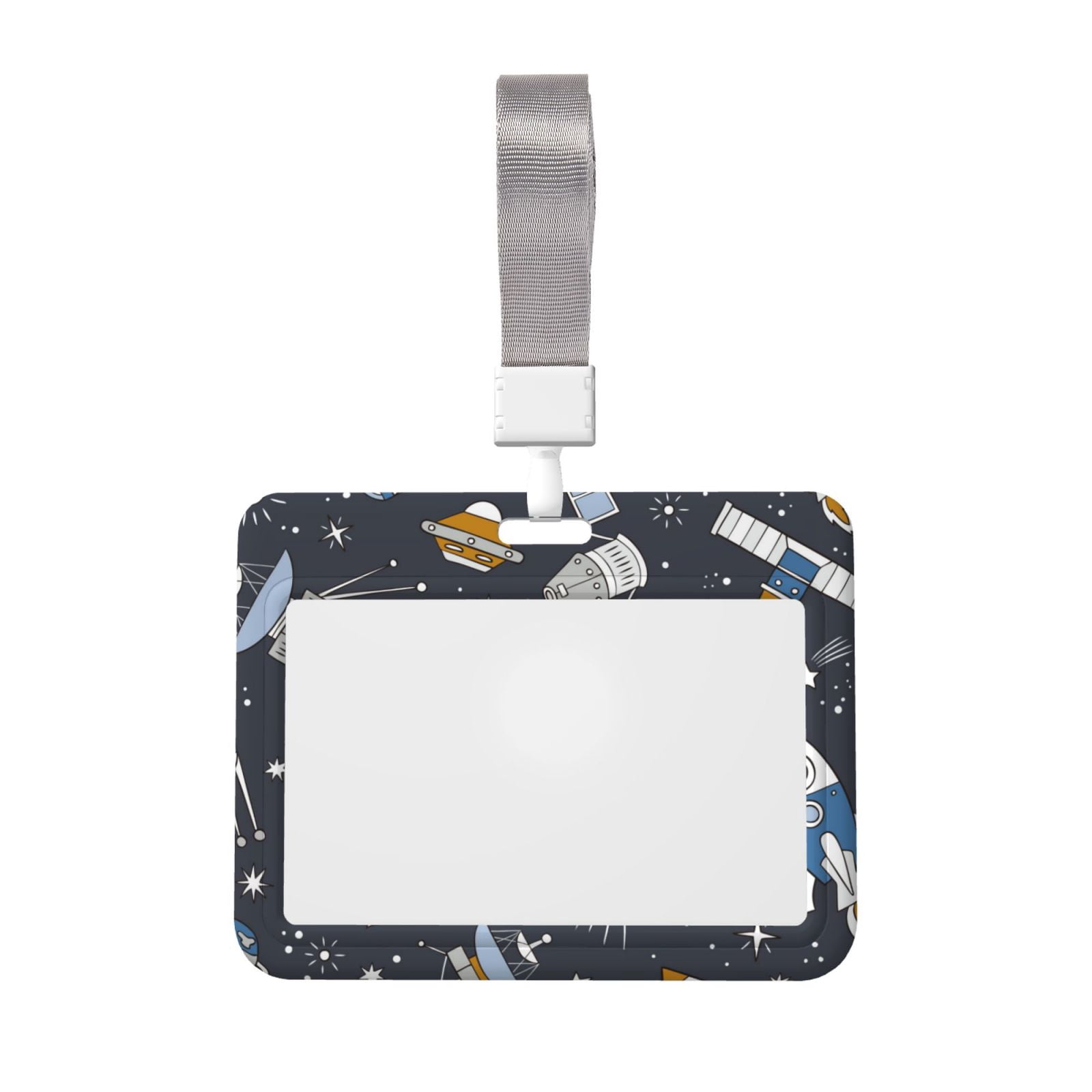 Zufioo Space Cars Print Work Badge Protective Case, Waterproof Lanyard ...