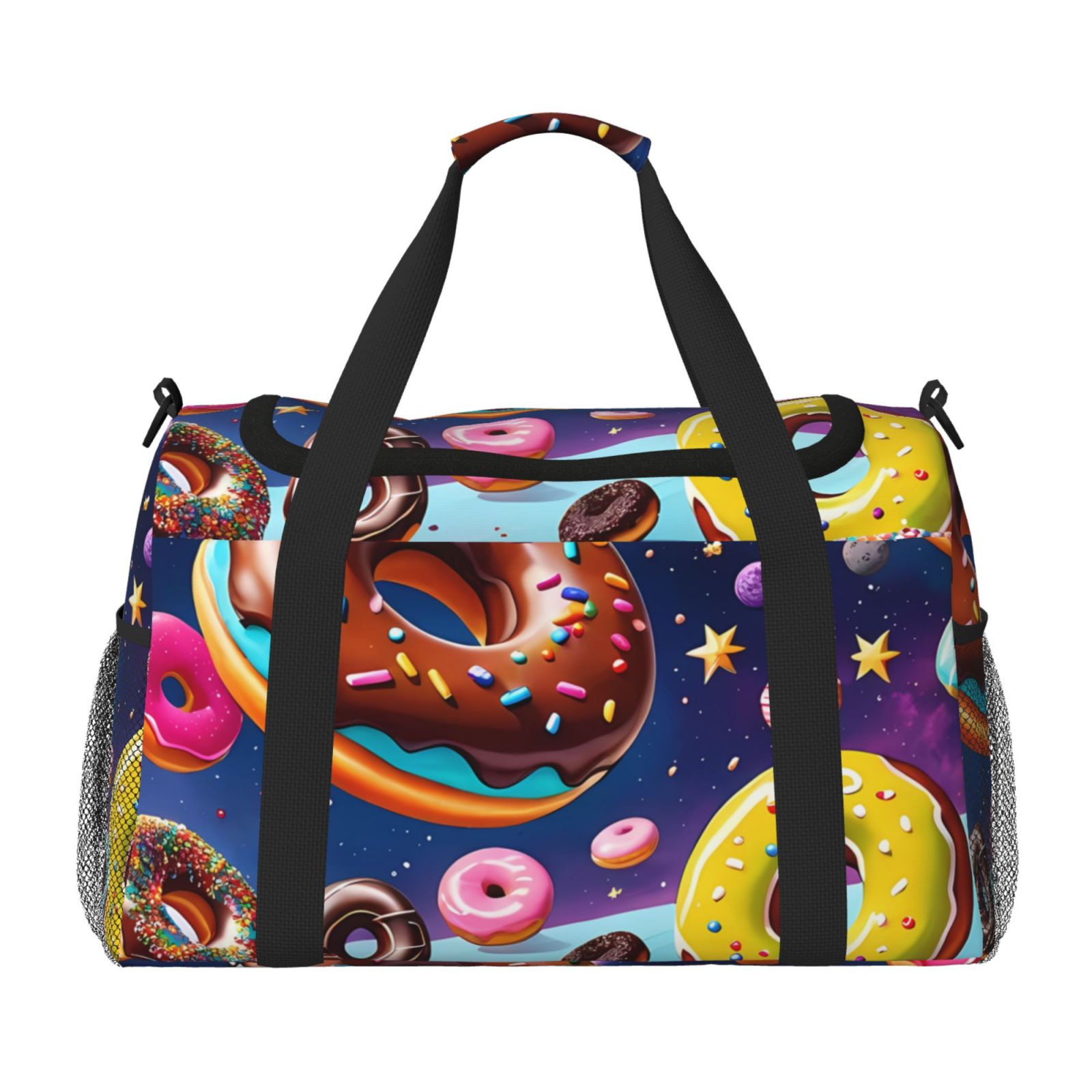 Zufioo Space Colorful Donut Print Hand-Held Messenger Travel Bag ...