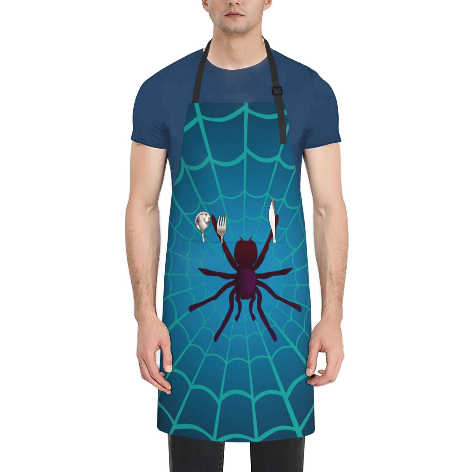 Zufioo Spider And Cobweb Print Adult Waterproof Apron, Cooking Apron ...