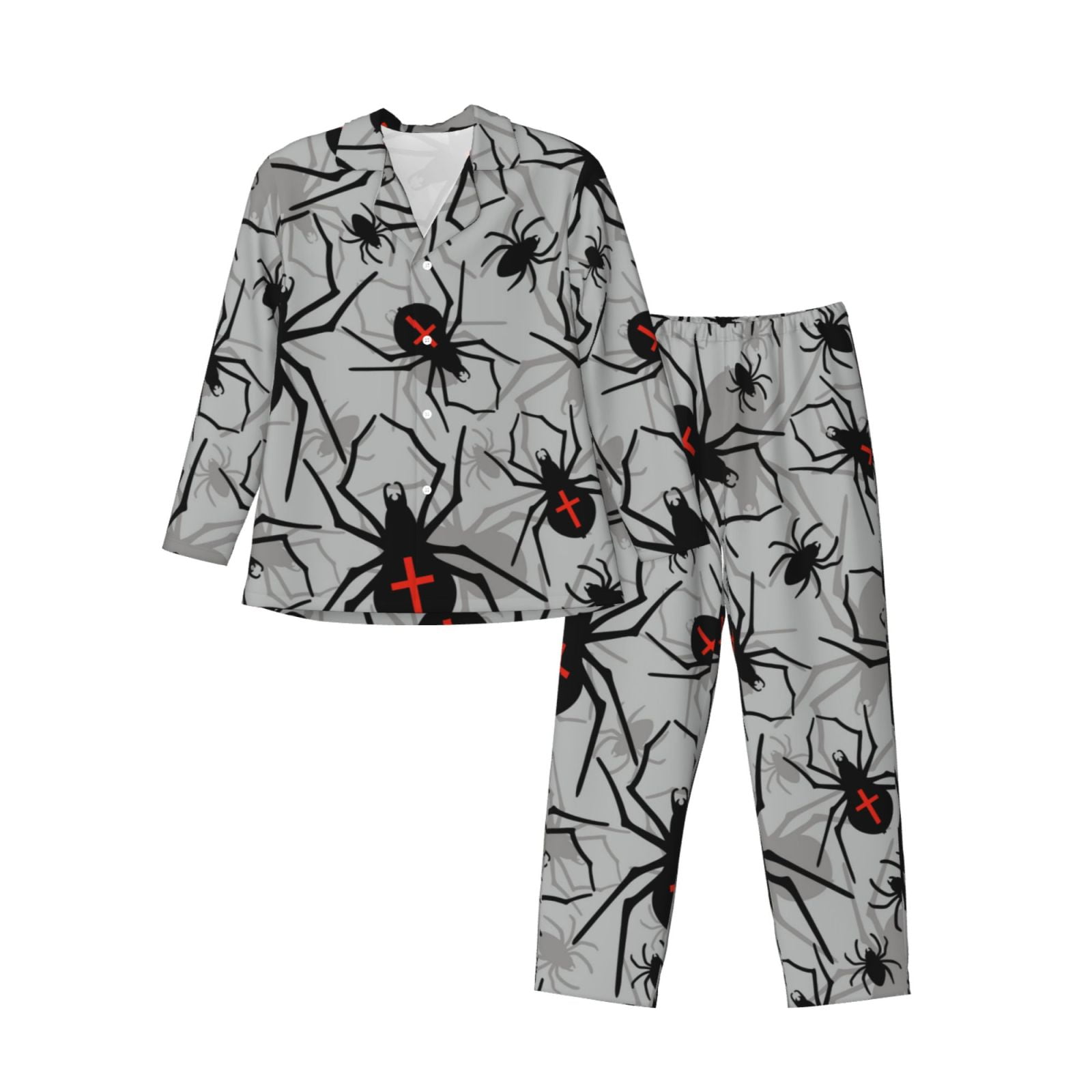 Zufioo Spiders Mens Pajamas Set, Mens Long-Sleeved Pajama and Pajama Pants,Pajamas Para Hombres ...