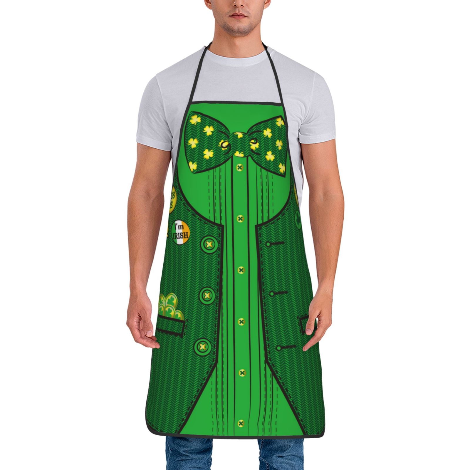 Zufioo St Patrick's day Print Tie-up Apron, Unisex Kitchen Apron - Oil ...