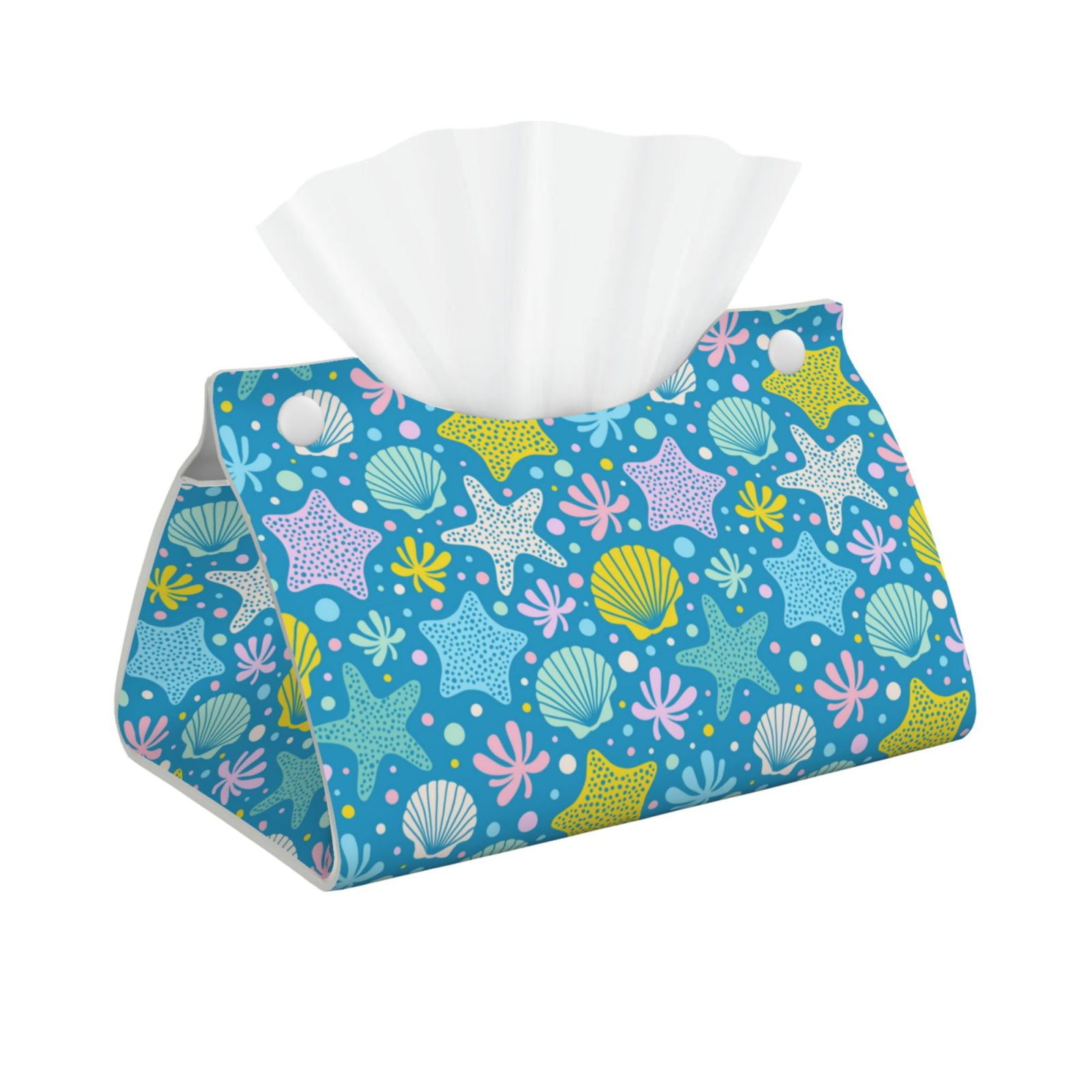 Zufioo Starfish Print Long Leather Tissue Bag, PVC Waterproof Napkin ...