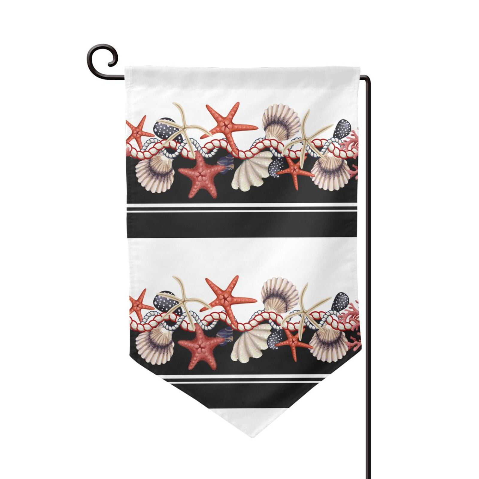Zufioo Starfishes Shells Print Garden Decoration Flags, Sun-resistant ...
