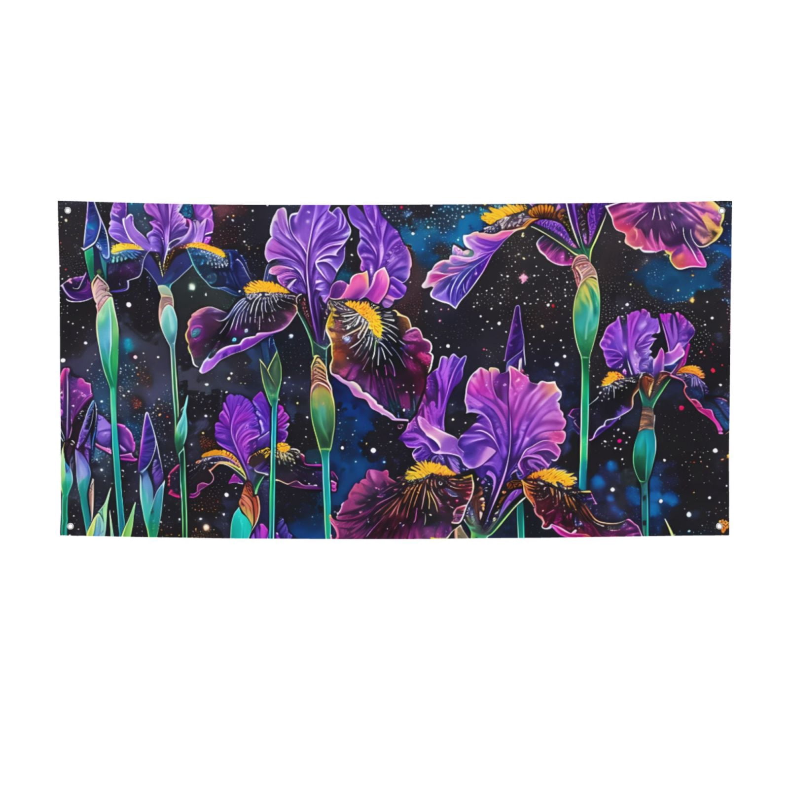Zufioo Starry Night Iris Field Print Holiday Banners, Party Banners ...