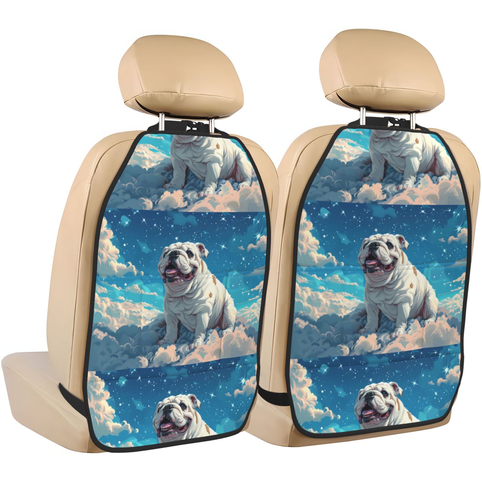 Zufioo Starry Sky Cloud Bulldog for Car Seat Kick-Proof Storage Pads 2 ...