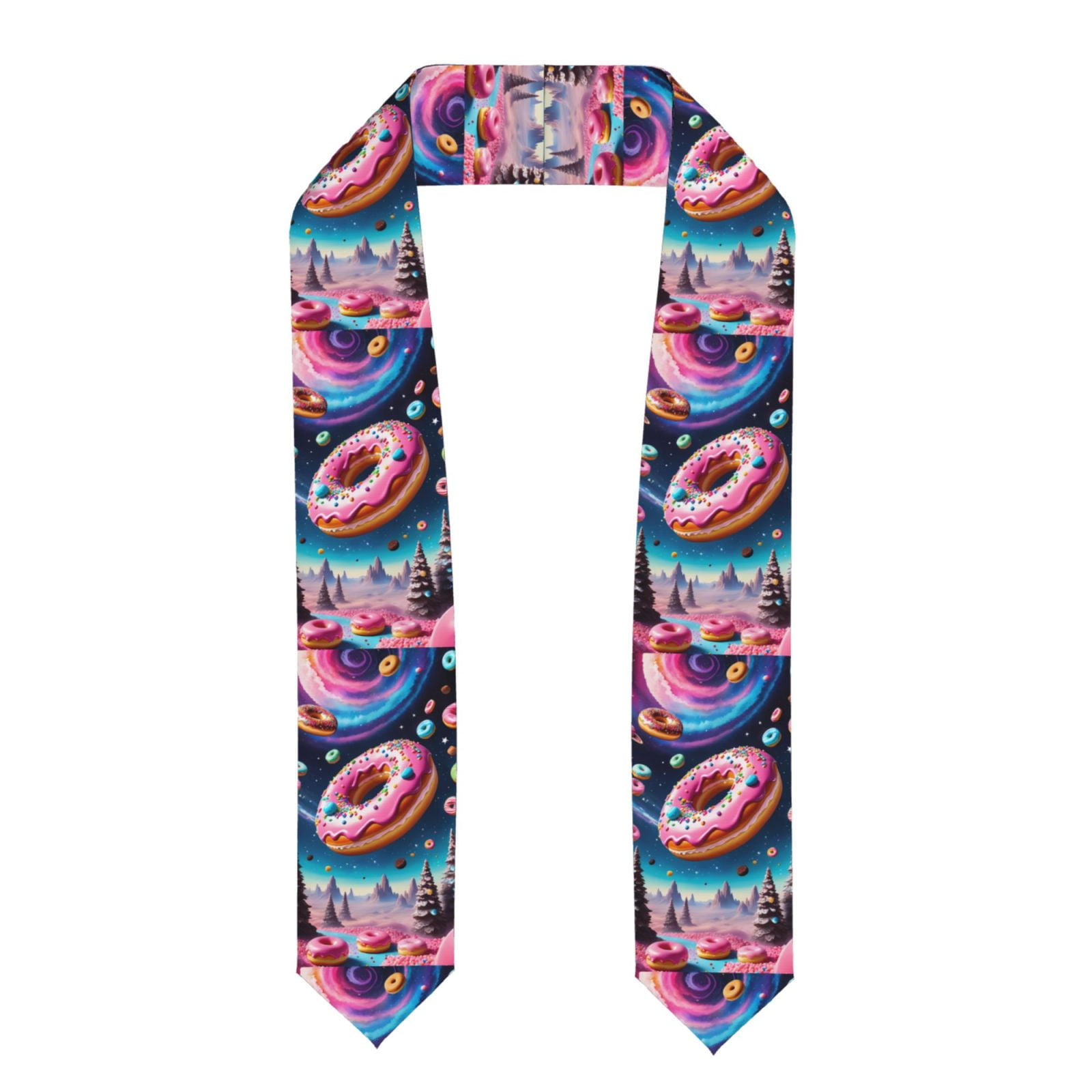 Zufioo Starry Sky Pine Tree Donut Print Graduation Shawl Ribbon ...