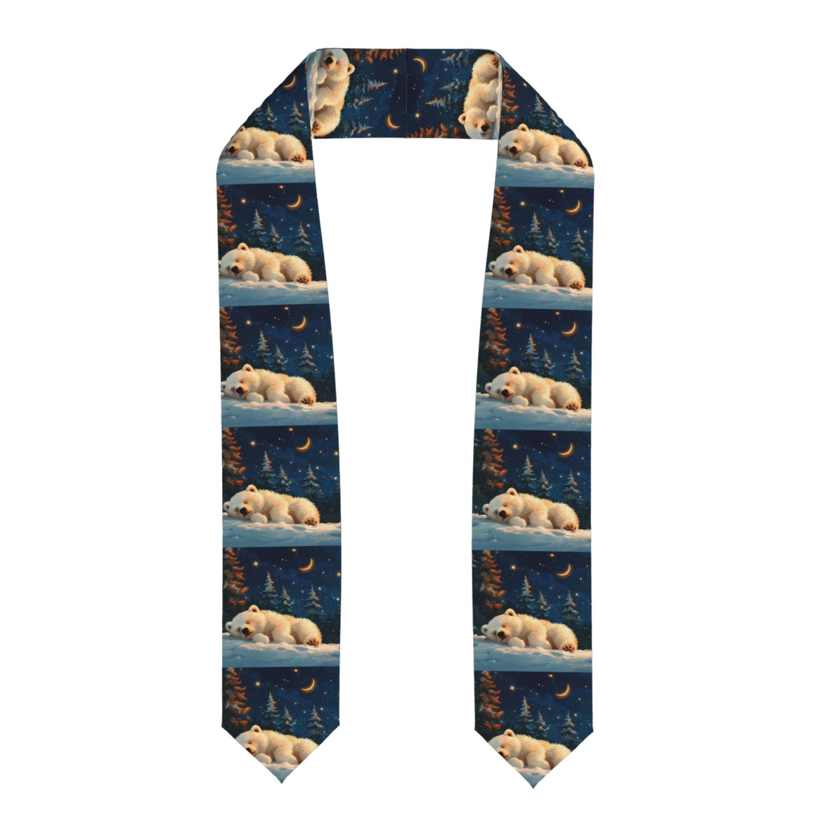Zufioo Starry Sky Sleep White Bear Print Graduation Shawl Ribbon ...