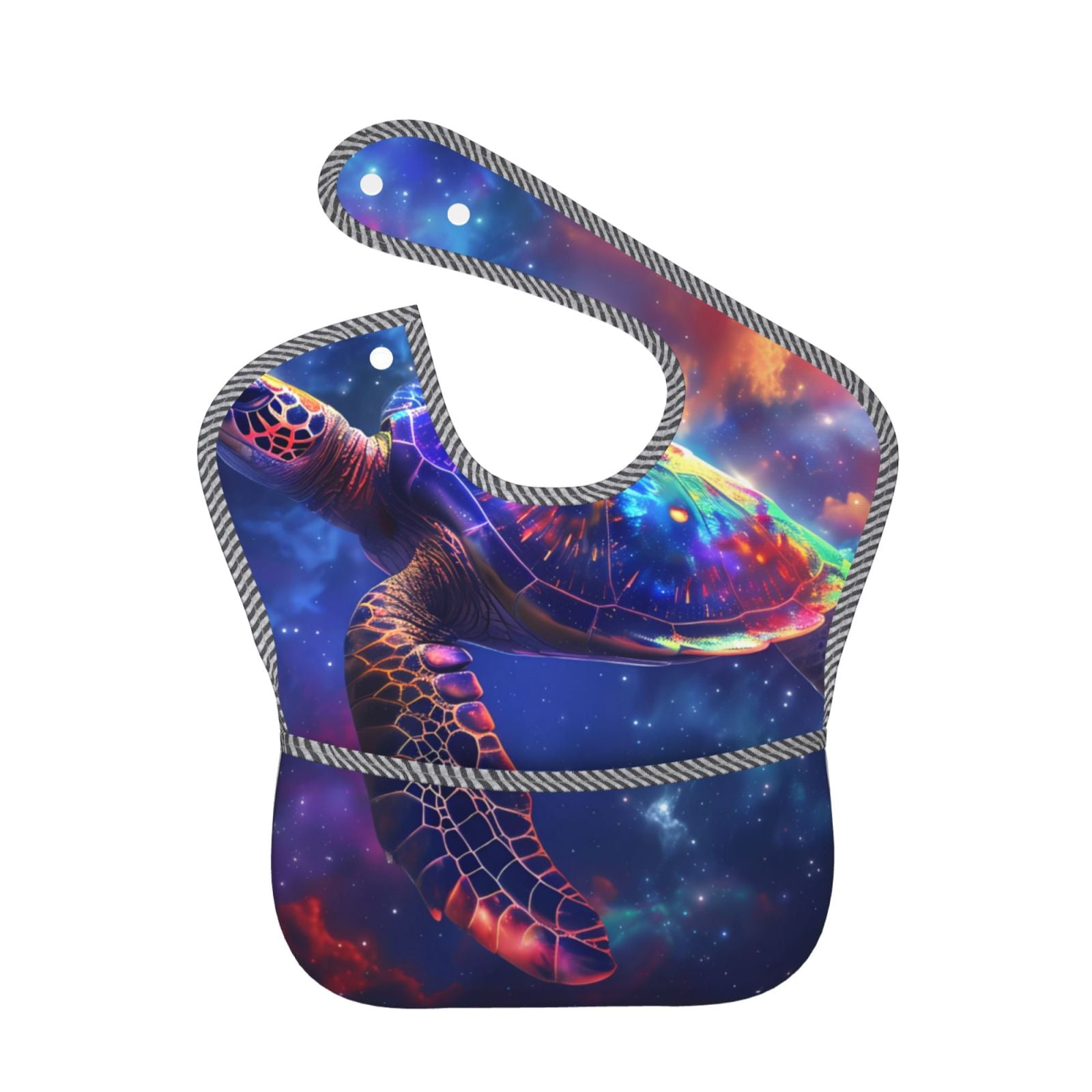 Zufioo Starry Sky Turtle Print Toddler Adjustable Waterproof Bib, 11 ...