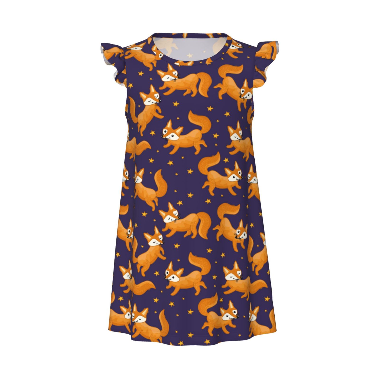 Zufioo Stars and Fox Cute Girls Nightgowns Toddler Girl Pajamas Soft & Cute Princess Nightgown ...