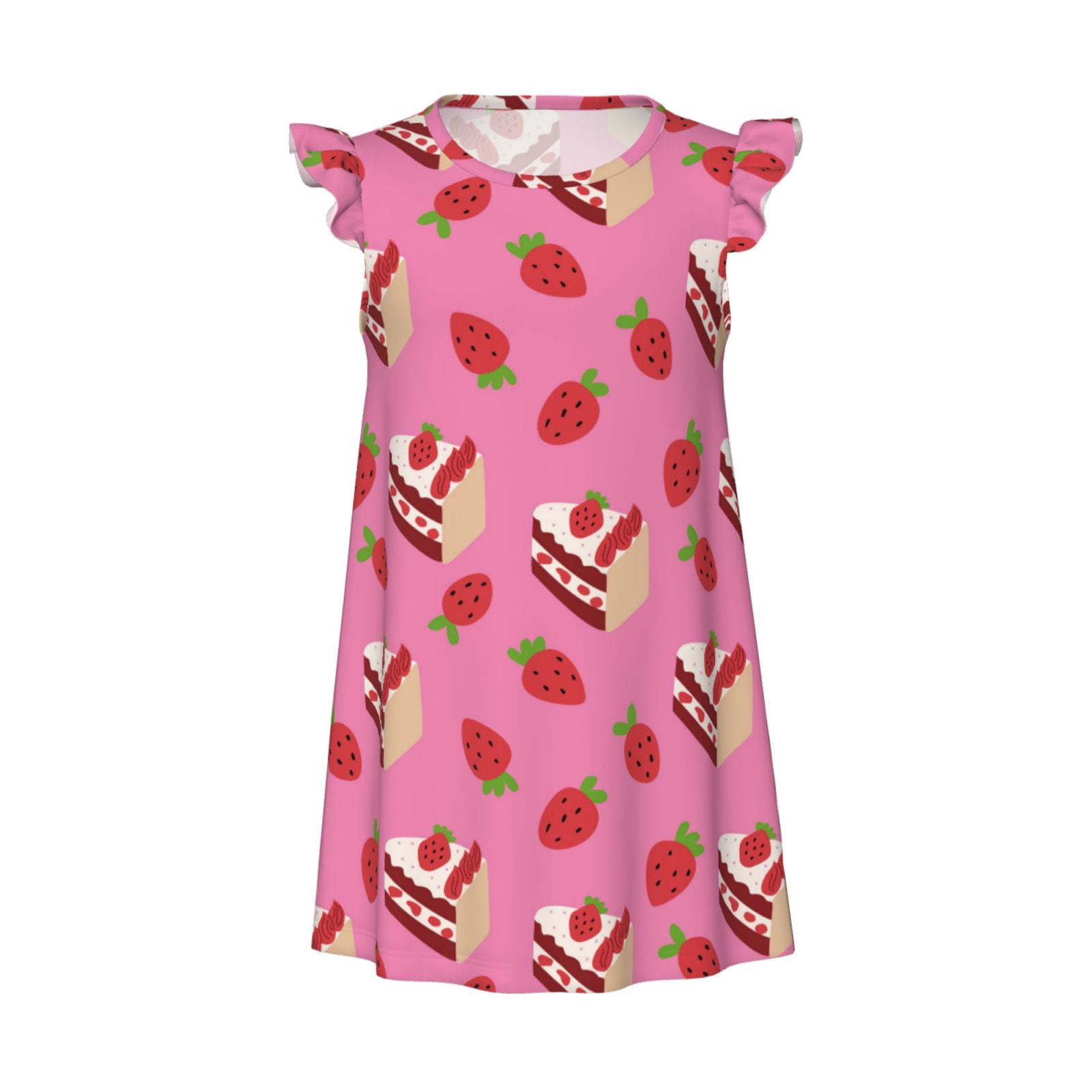 Zufioo Strawberry Cake Girls Nightgowns Toddler Girl Pajamas Soft ...