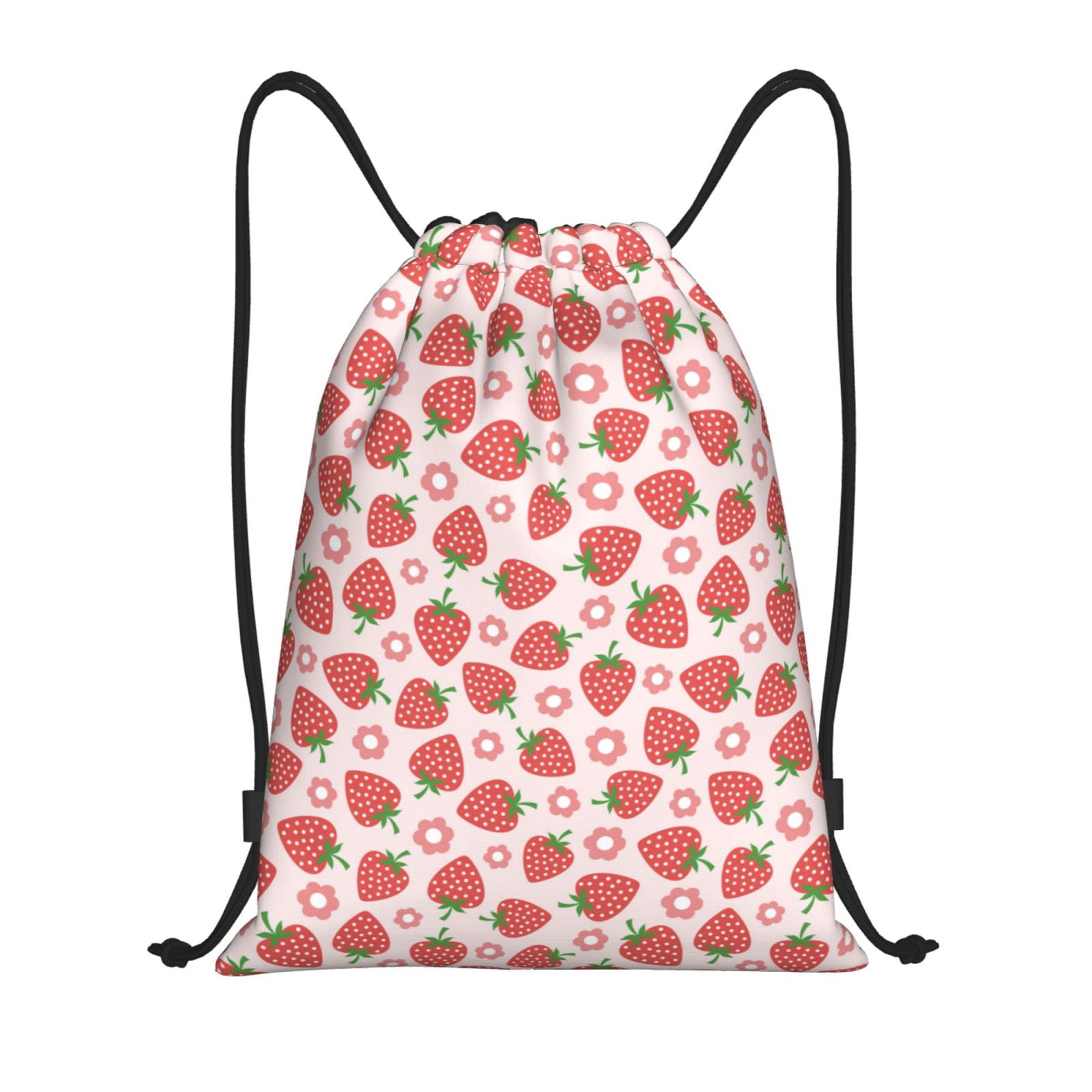 Zufioo Strawberry Flower Sports Cinch Sack Gym String Bags Machine ...