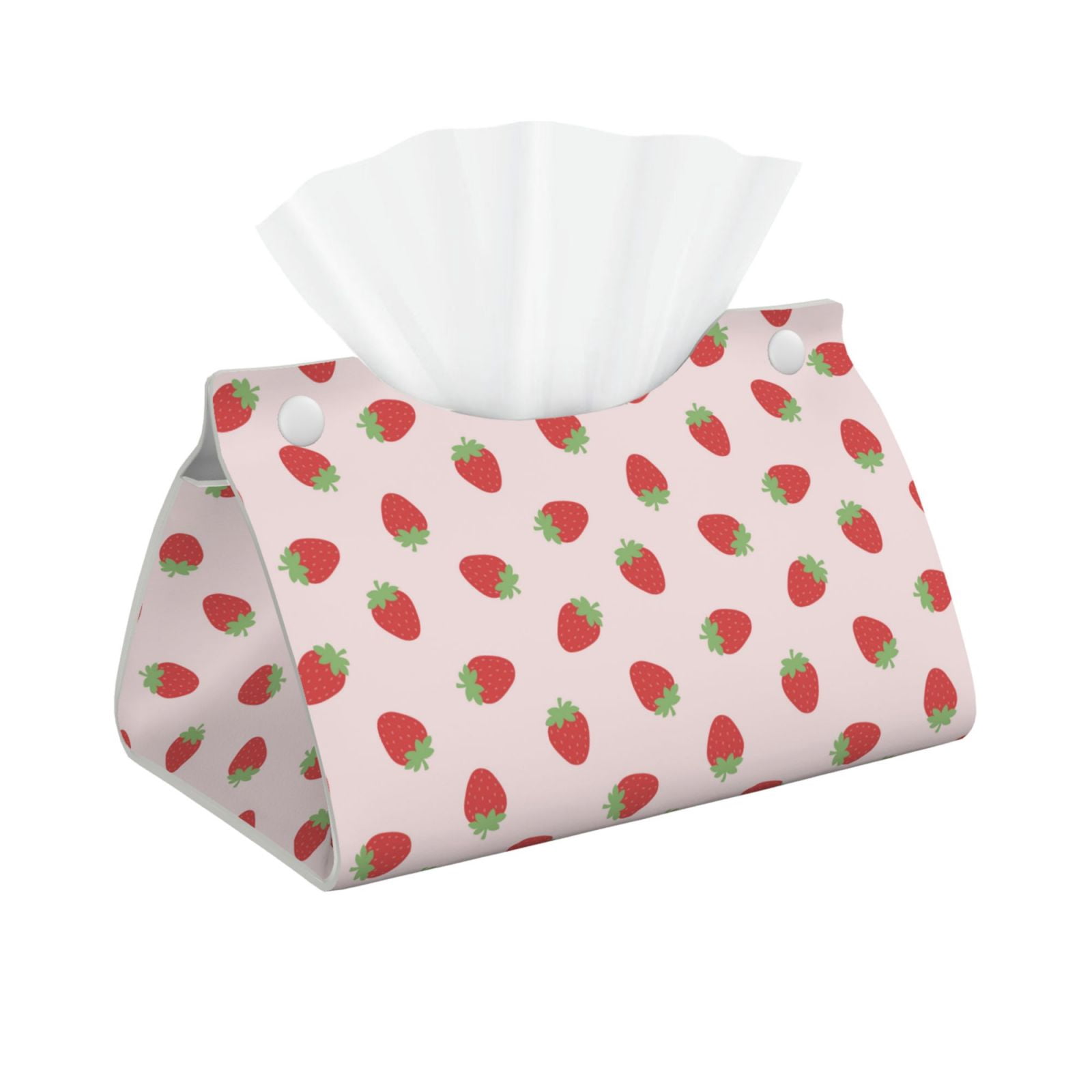 Zufioo Strawberry Print Long Leather Tissue Bag, PVC Waterproof Napkin ...