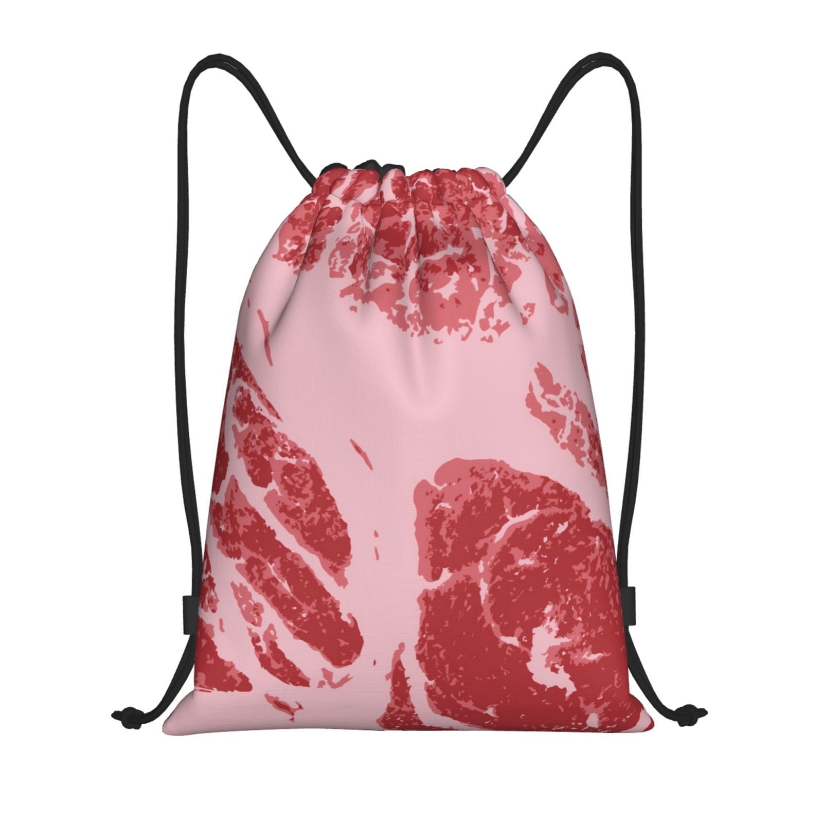 Zufioo Striped Meat Sports Cinch Sack Gym String Bags Machine Washable ...