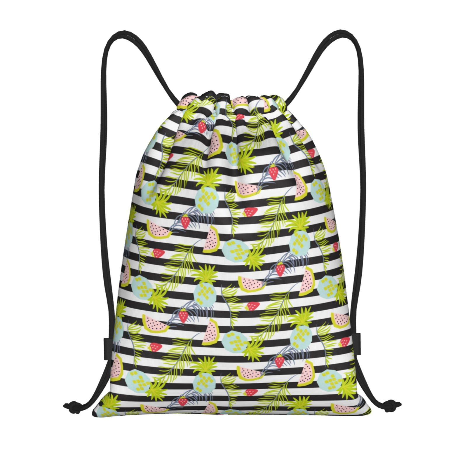 Zufioo Striped With Palm Tree Branches Sports Cinch Sack Gym String ...