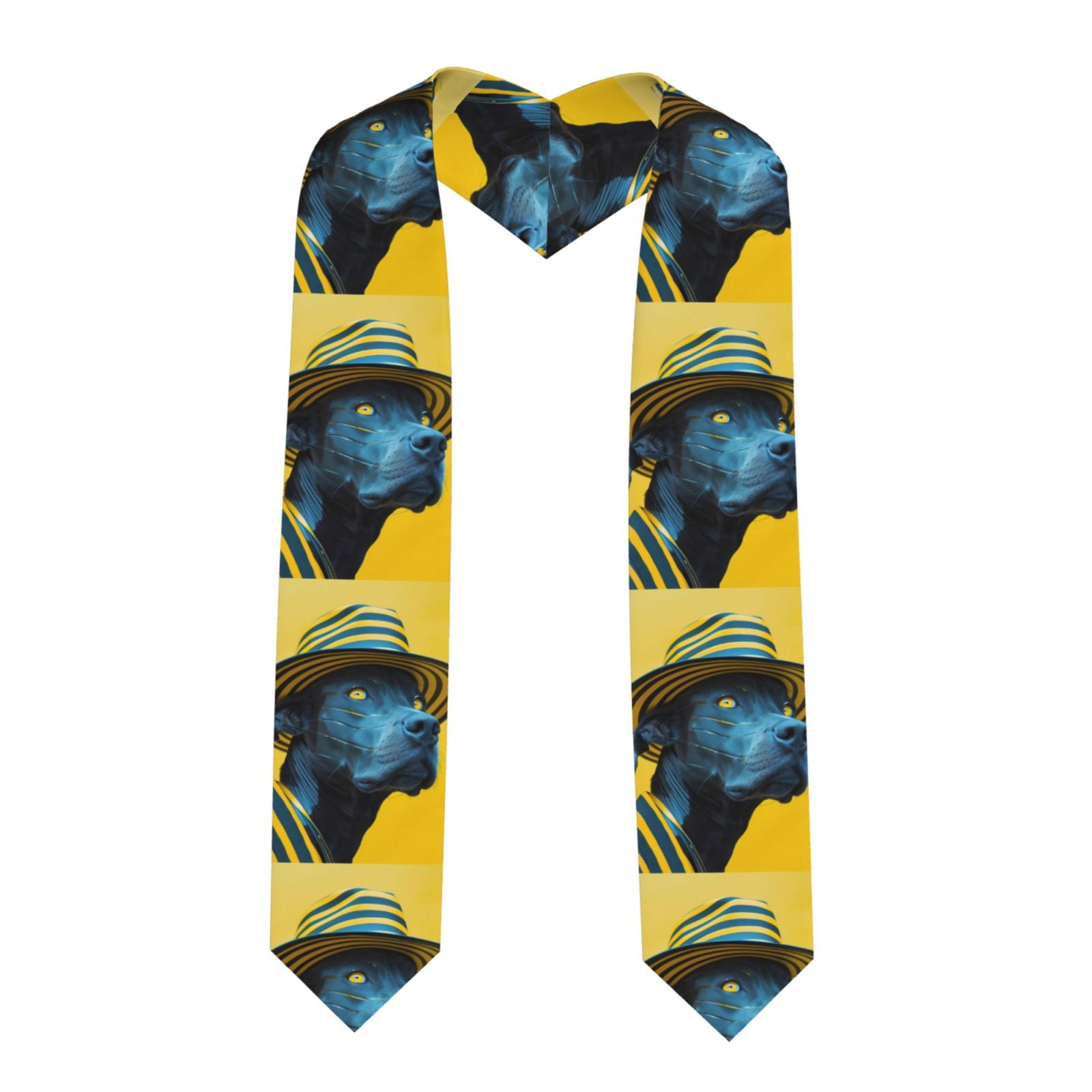 Zufioo Stylish Yellow Dog Print Graduation Shawl Ribbon, Graduation ...
