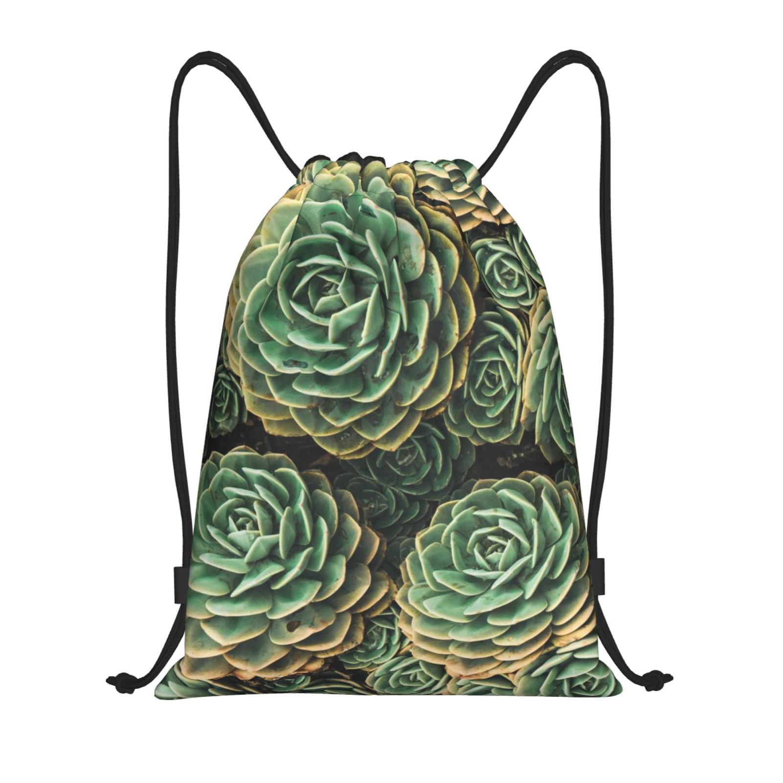 Zufioo Succulents Sports Cinch Sack Gym String Bags Machine Washable ...