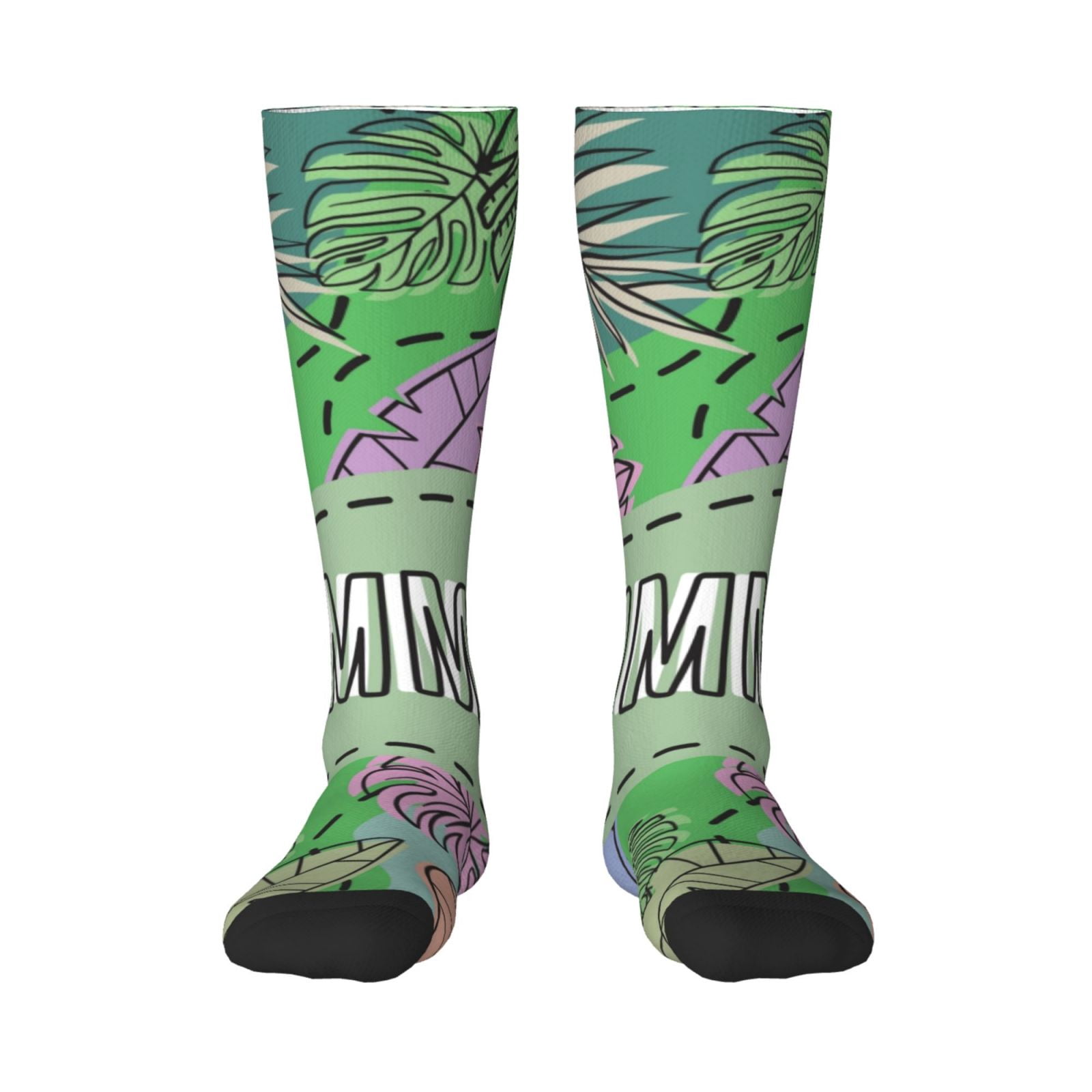 Zufioo Summer Print Long High Thigh Socks Knee-High Warm Stocking Women ...