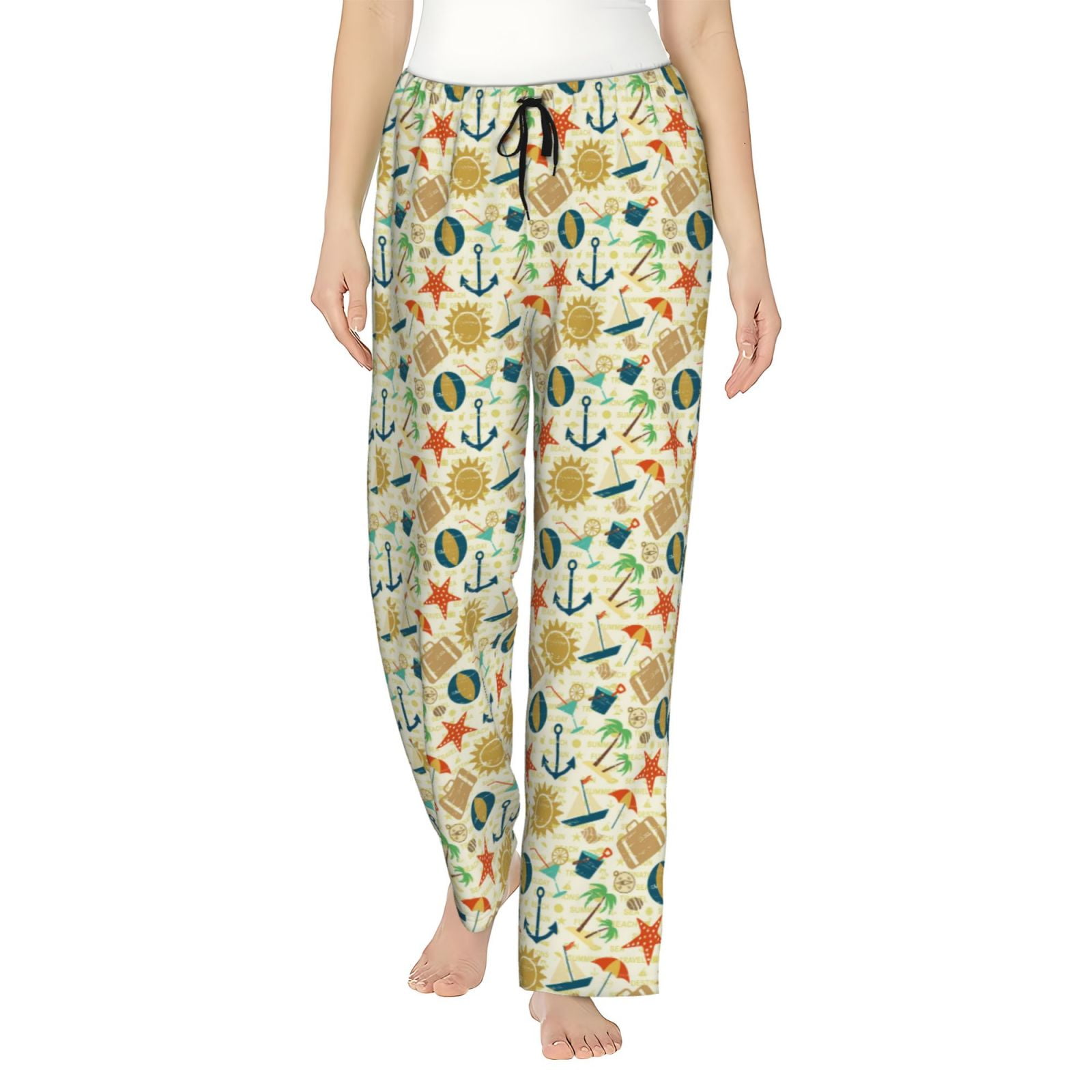 Zufioo Summer and sea Women Pajama Pants Drawstring Pajama Pants Wide ...