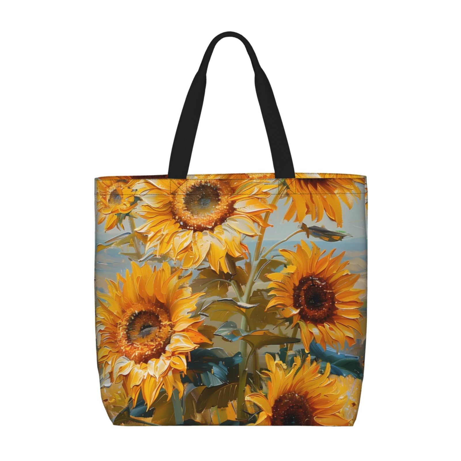 Zufioo Sunflower Field Art Print Large Capacity Single Shoulder ...