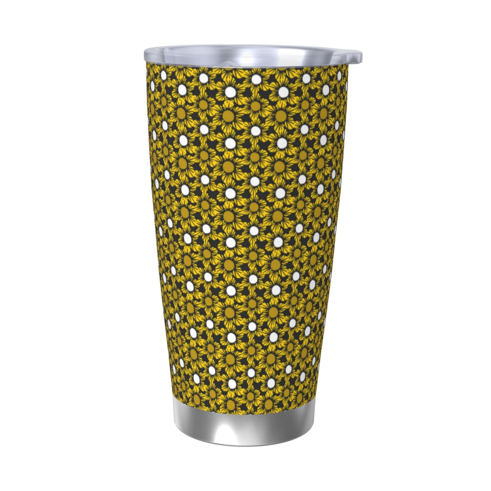 Zufioo Sunflowers 2 Print 20OZ Stainless Steel Car Cup, Direct Drinking Mouth Straw Mouth ...