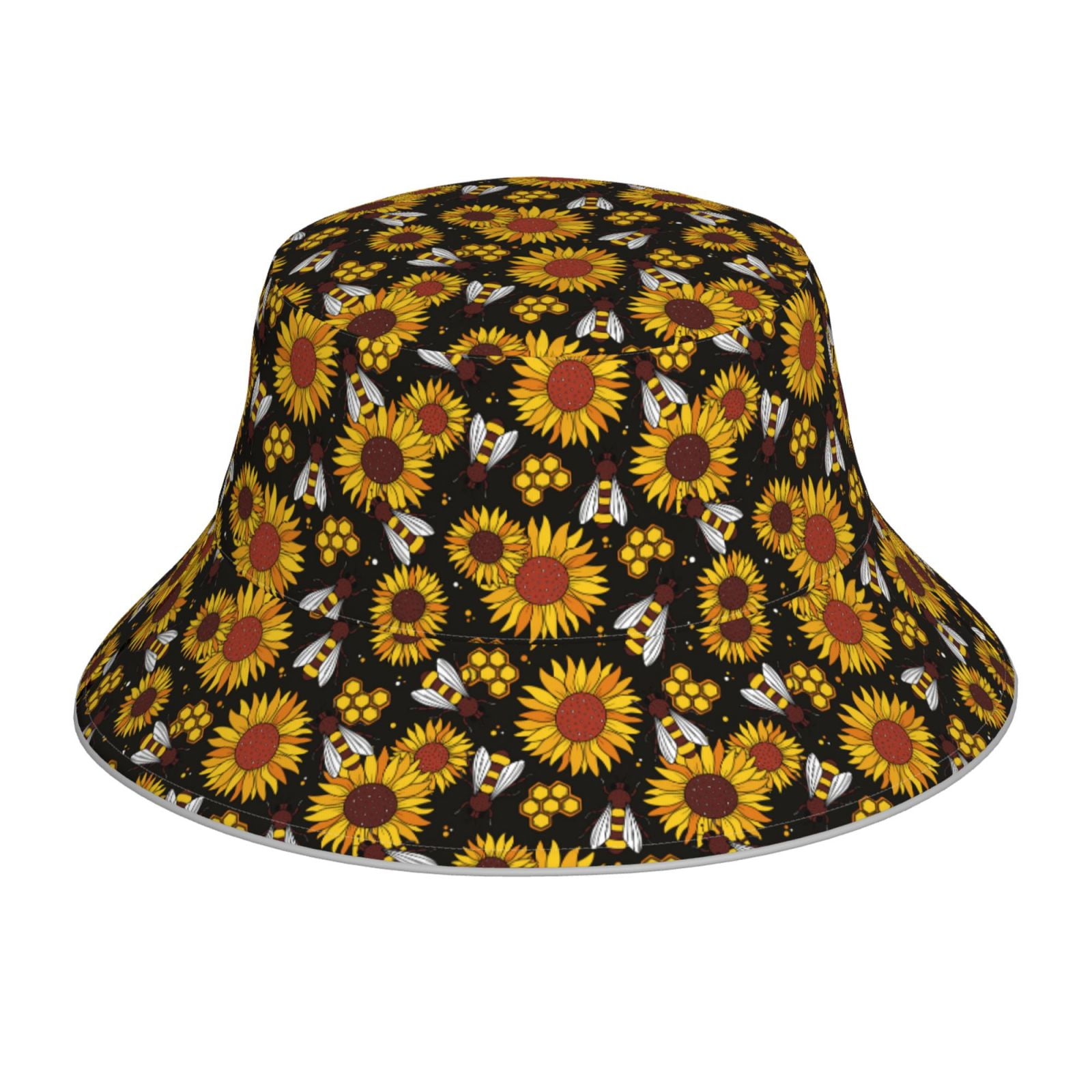 Zufioo Sunflowers And Bww Waterproof Reflective Holographic Bucket Hat ...