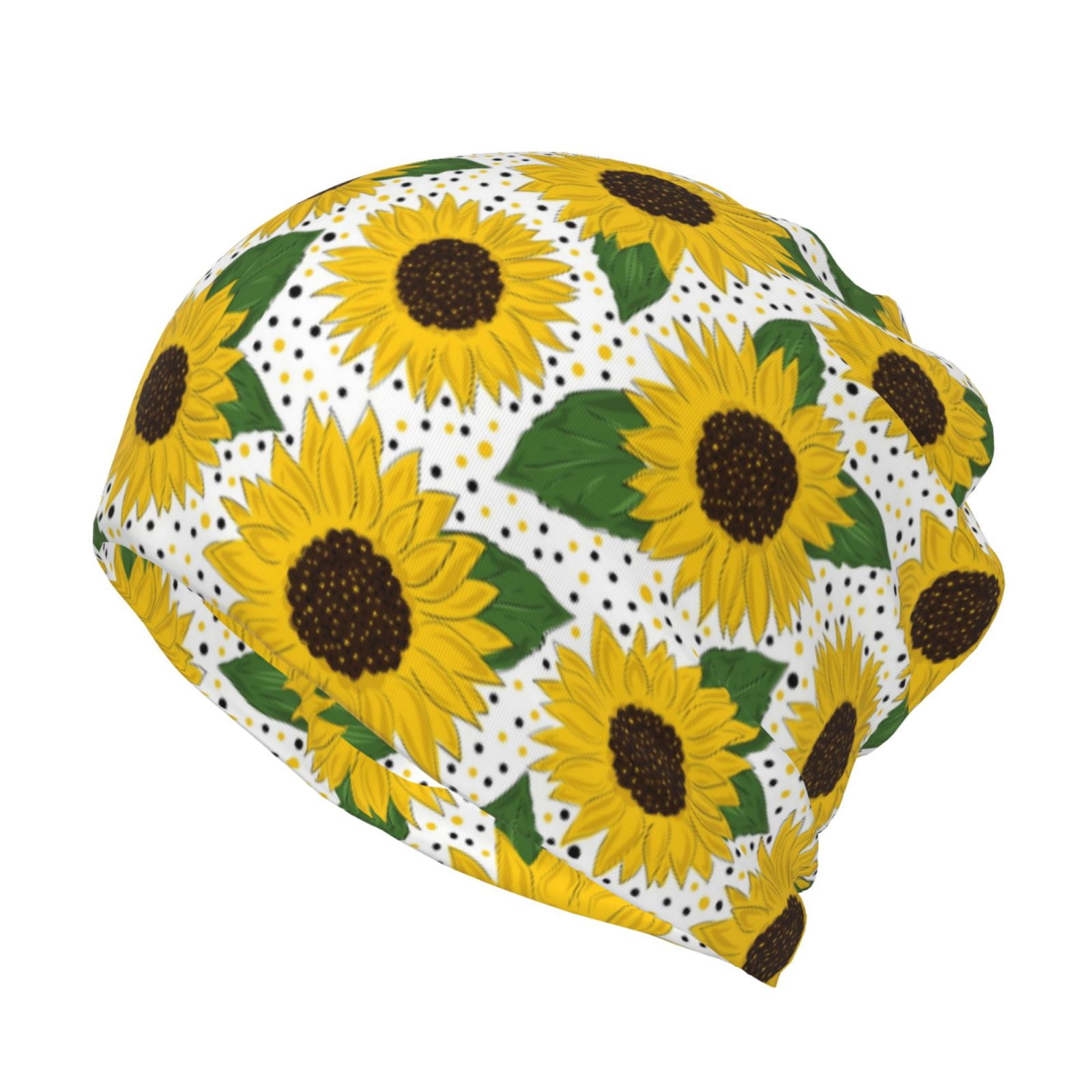 Zufioo Sunflowers Beanie Hats for Men and Women Slouchy Daily Hat for Winter Cap Running Hat ...