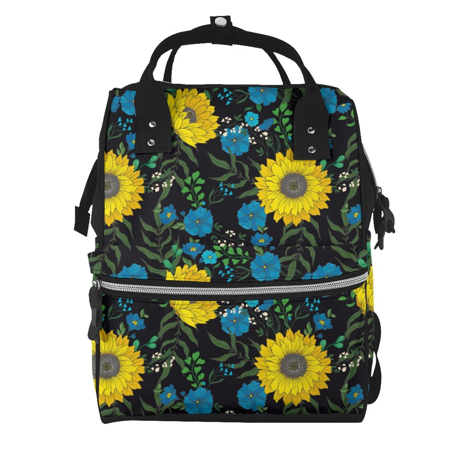 Zufioo Sunflowers And Blue Flower Print Large capacity mommy bag ...